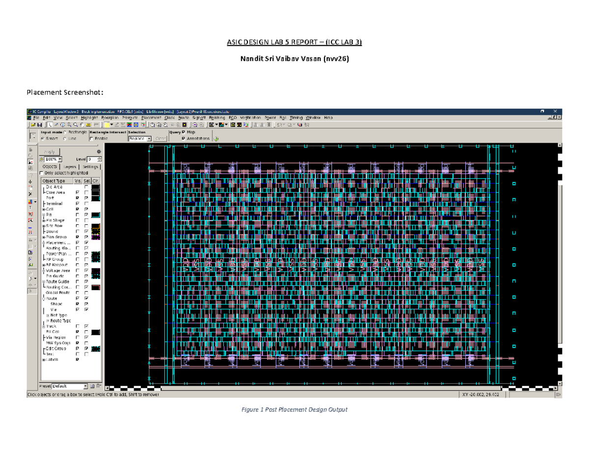 ASIC Design LAB 5 Report - ASIC DESIGN LAB 5 REPORT – (ICC LAB 3) Nandit Sri Vaibav Vasan (nvv26 ...