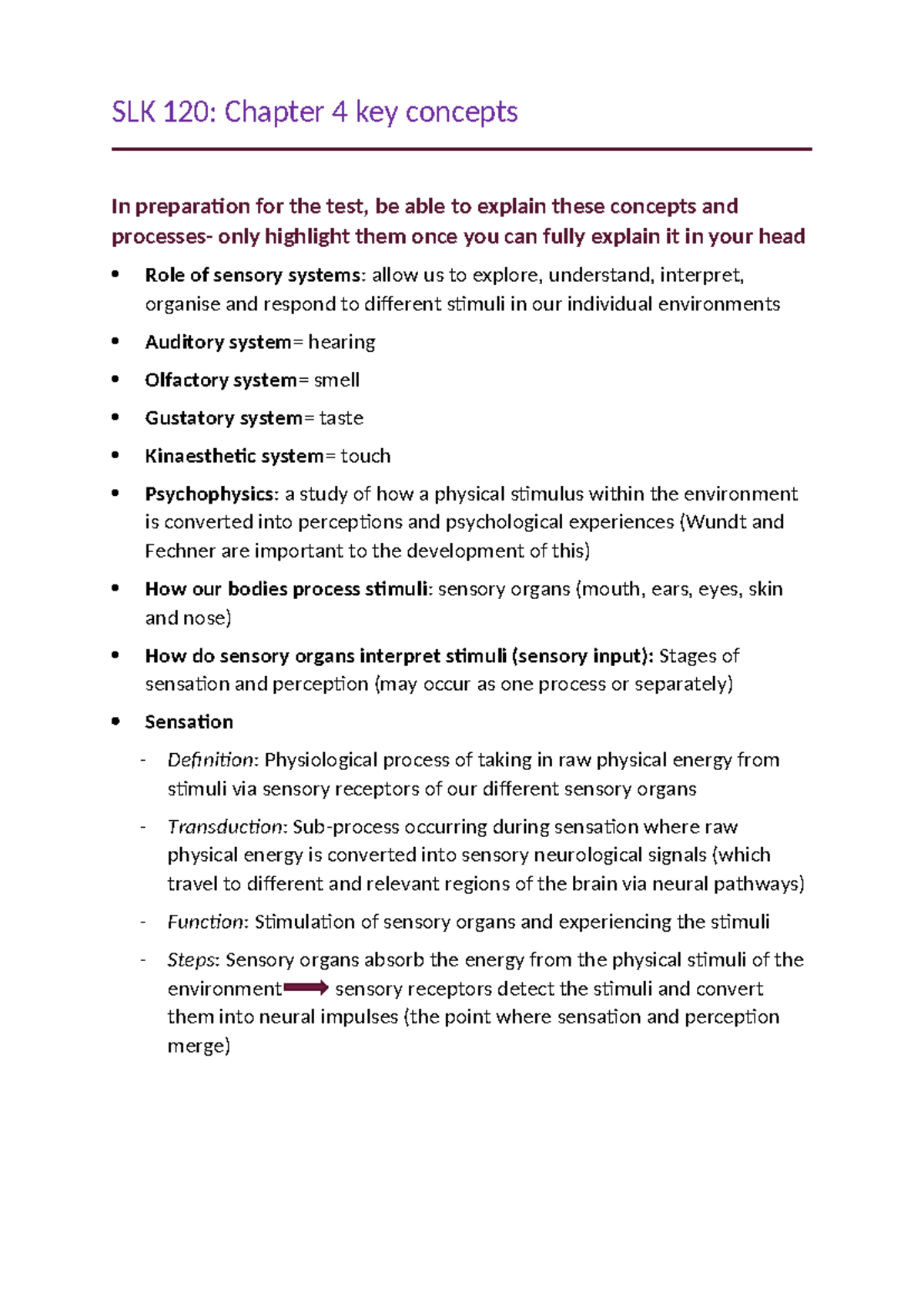 SLK 120 chapter 4 notes - SLK 120: Chapter 4 key concepts In ...