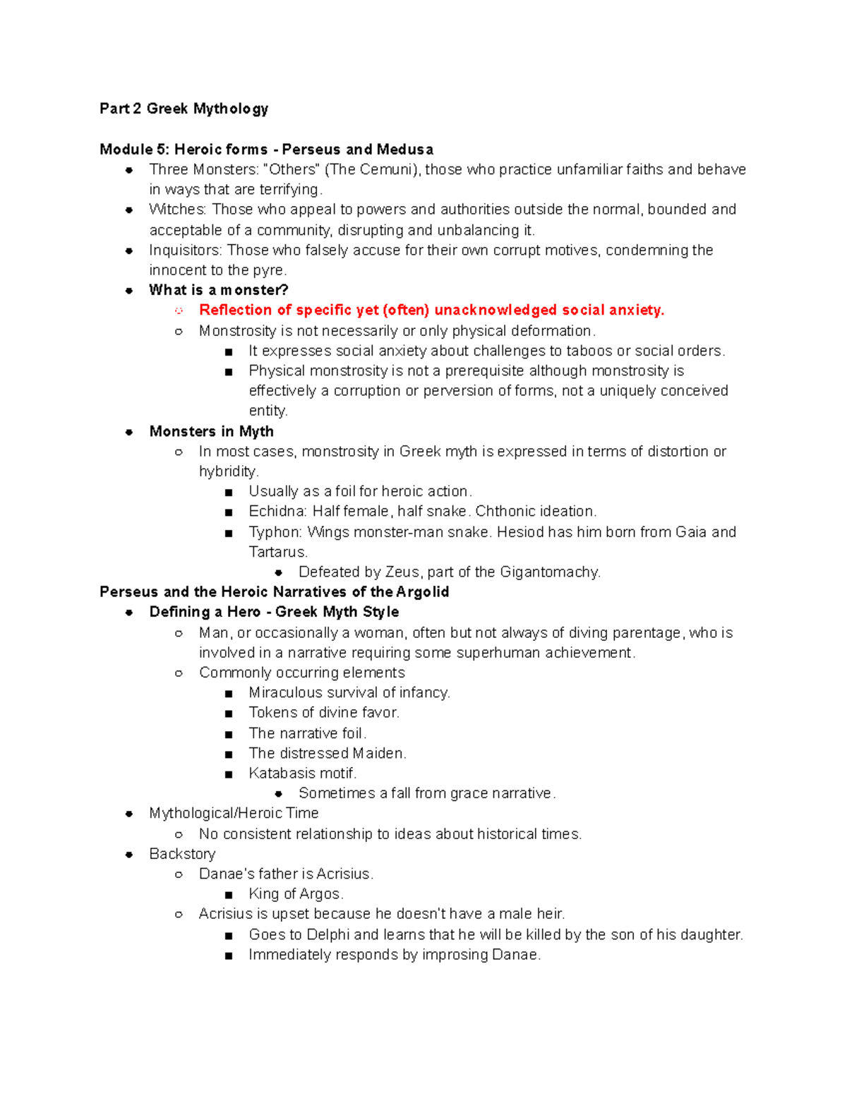 Second greek mythology notes - Part 2 Greek Mythology Module 5: Heroic ...