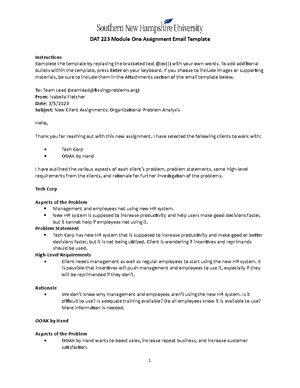 DAT 223 Module Two Assignment Template - DAT 223 Module Two Assignment Template Instruc琀椀ons ...