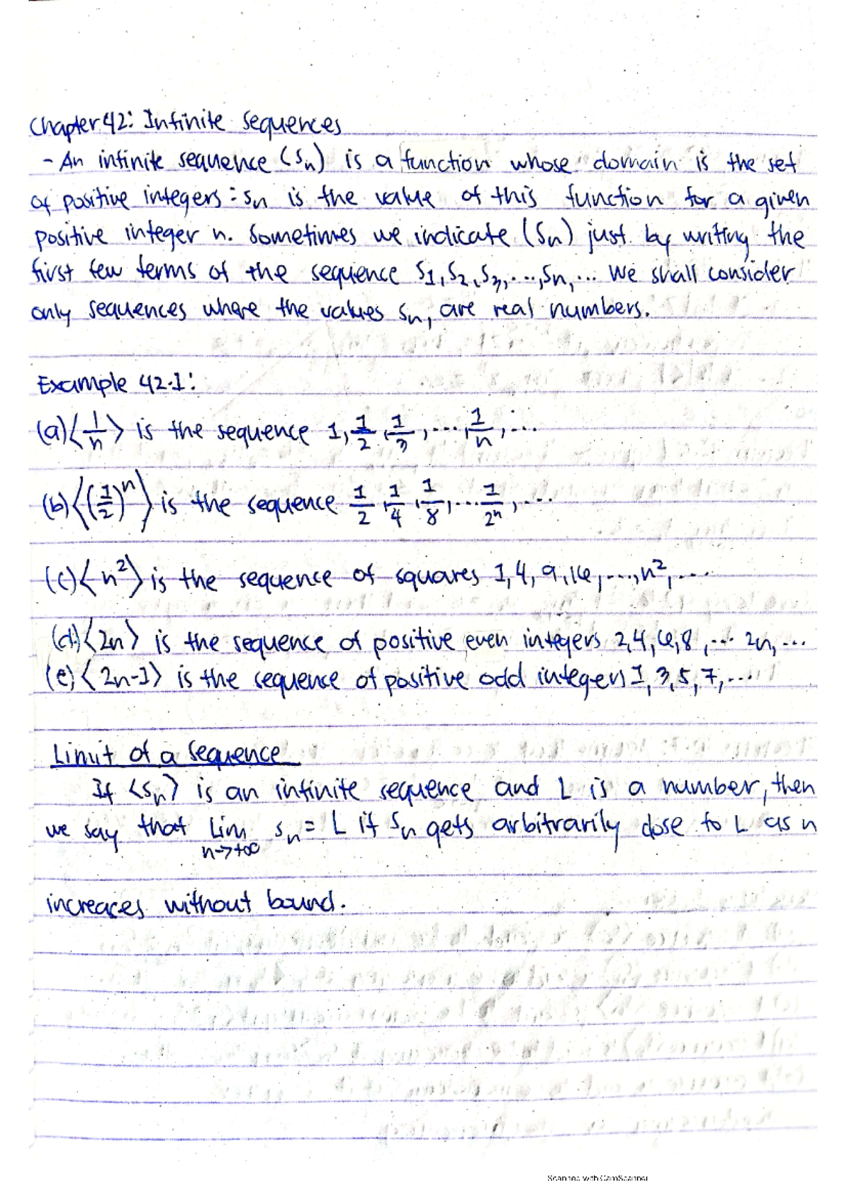 Chapter 42 - Infinite Sequences - BSED-Mathematics - Studocu