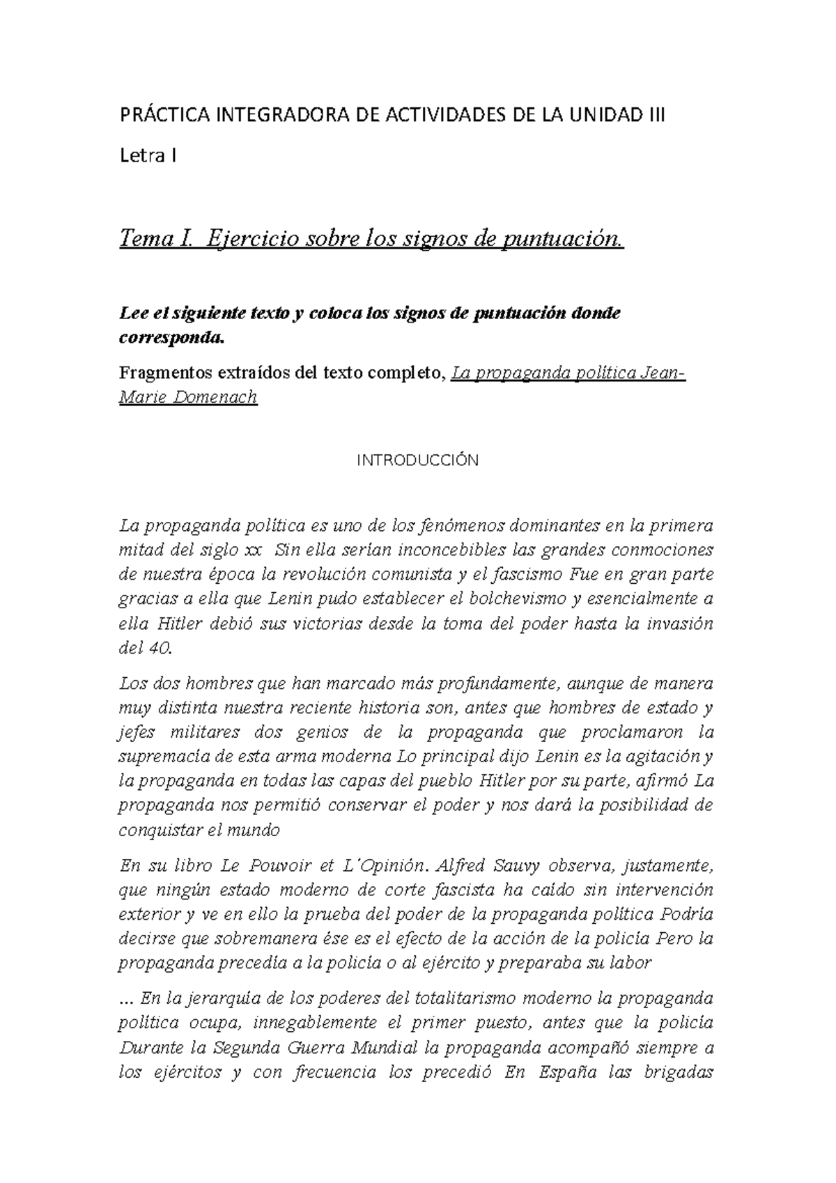Prac - Práctica lengua española - PRÁCTICA INTEGRADORA DE ACTIVIDADES ...
