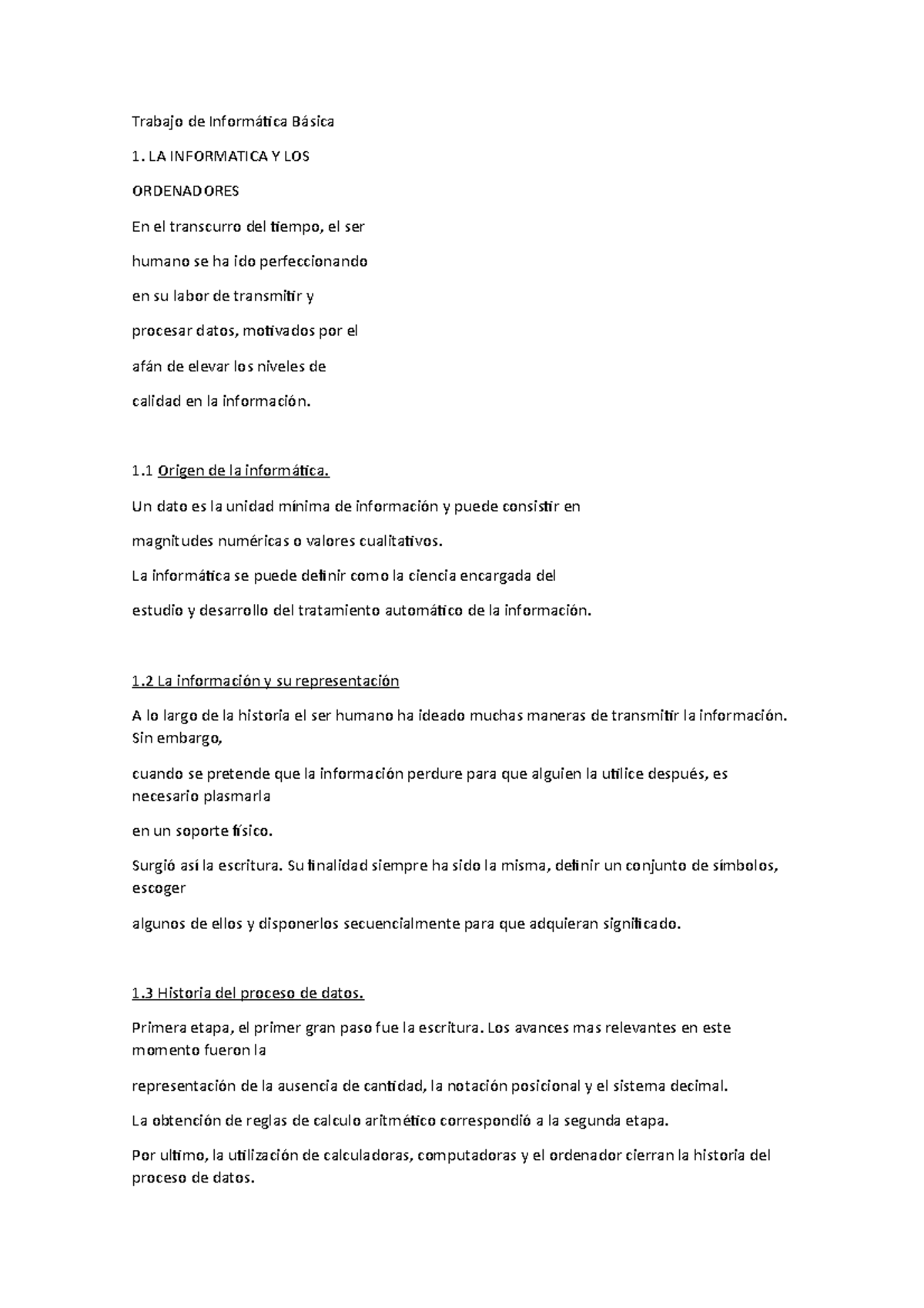 Trabajo de Informática Básic 1 - Trabajo de Informática Básica LA ...
