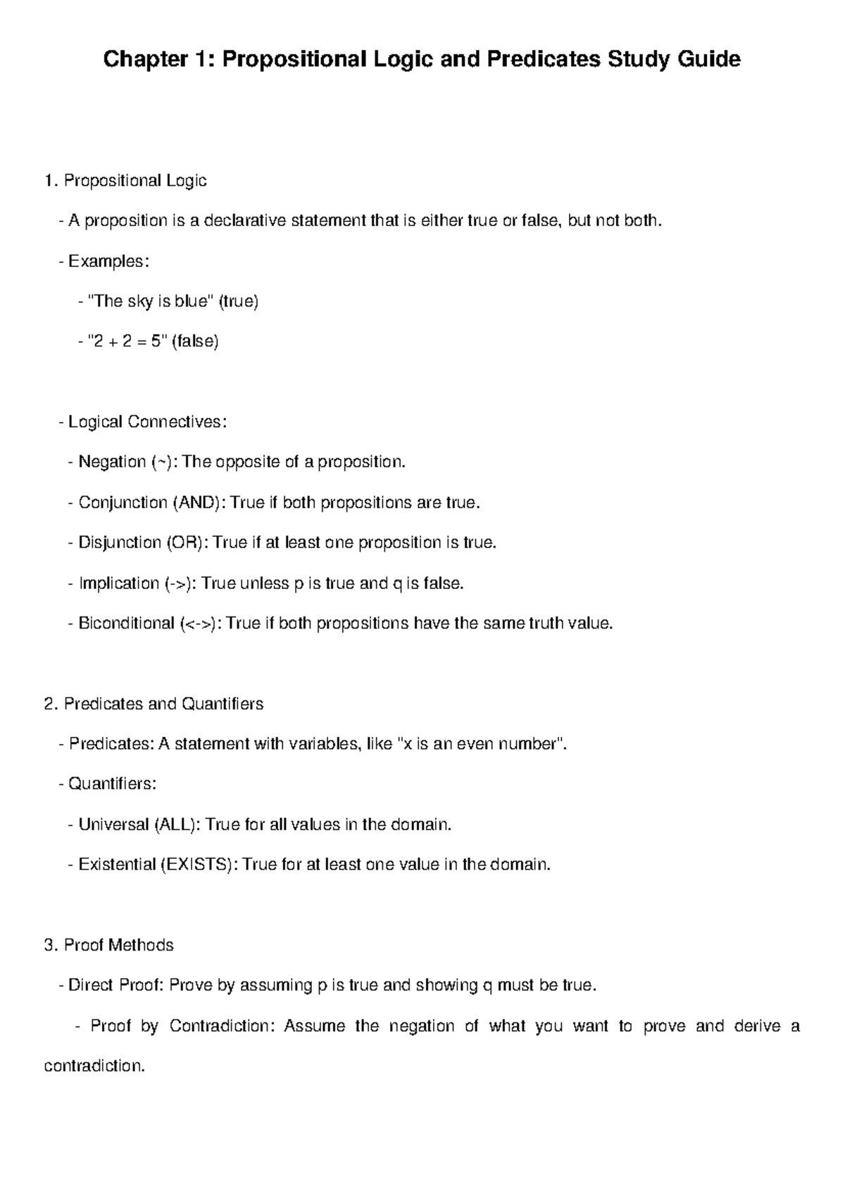 Chapter 1 Study Guide Flashcards - Chapter 1: Propositional Logic and ...
