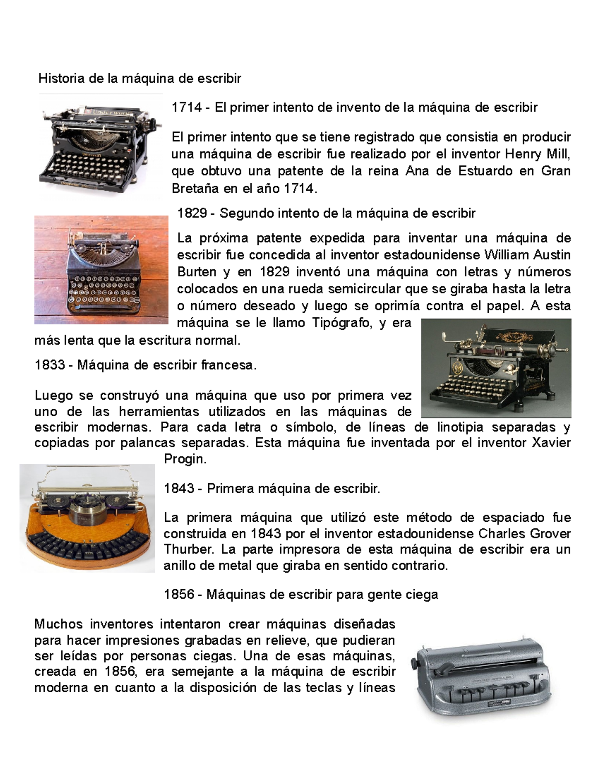 Historia DE LA Máquina DE Escribir - Historia de la máquina de escribir ...