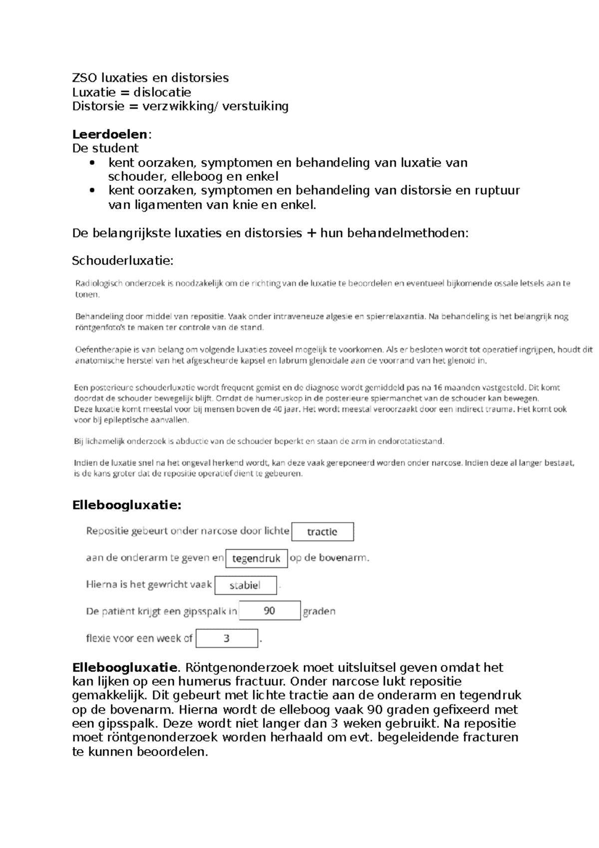 ZSO luxaties en distorsies - ZSO luxaties en distorsies Luxatie ...