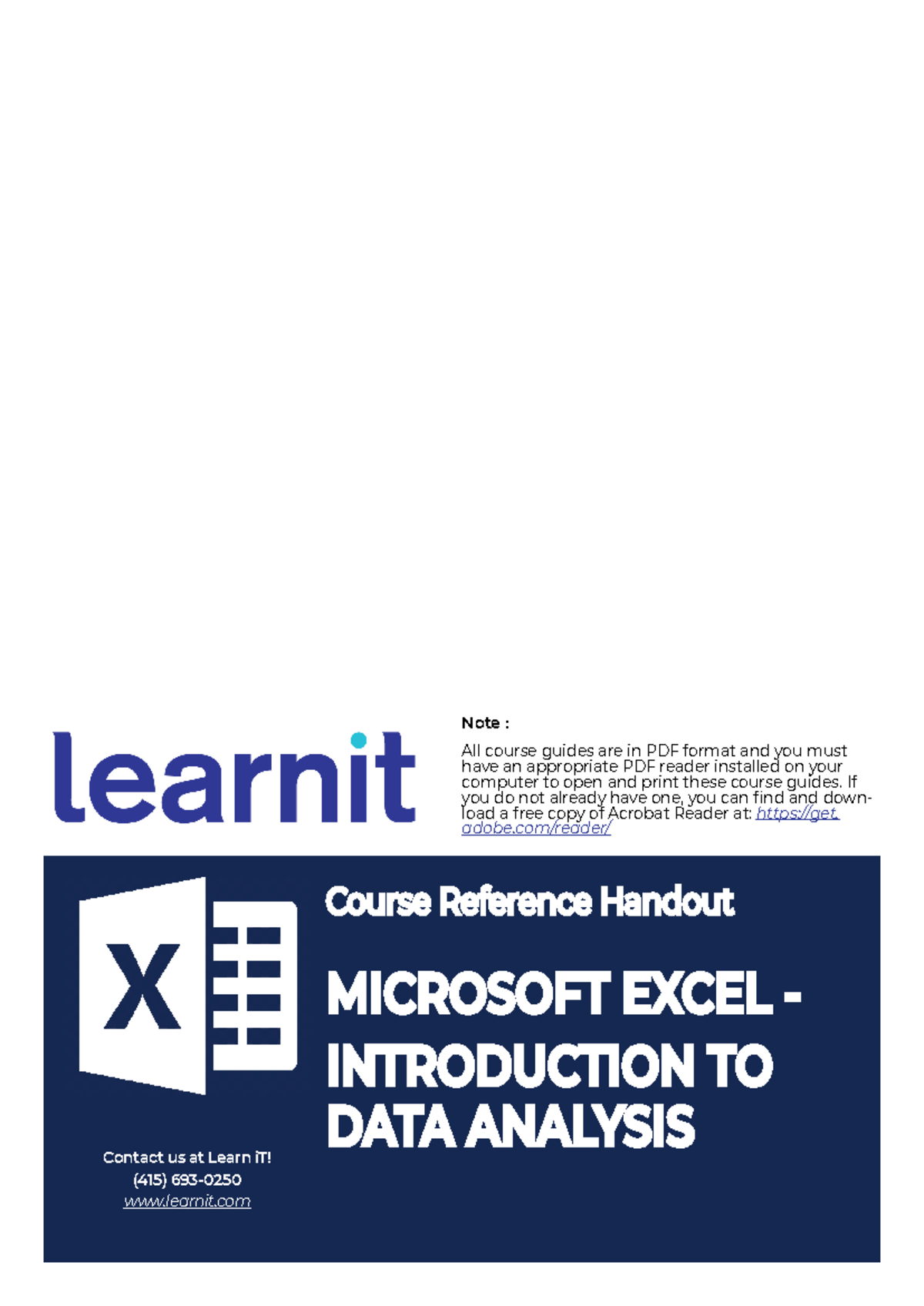 Excel - Introduction to Data Analysis - Course Reference Handout ...
