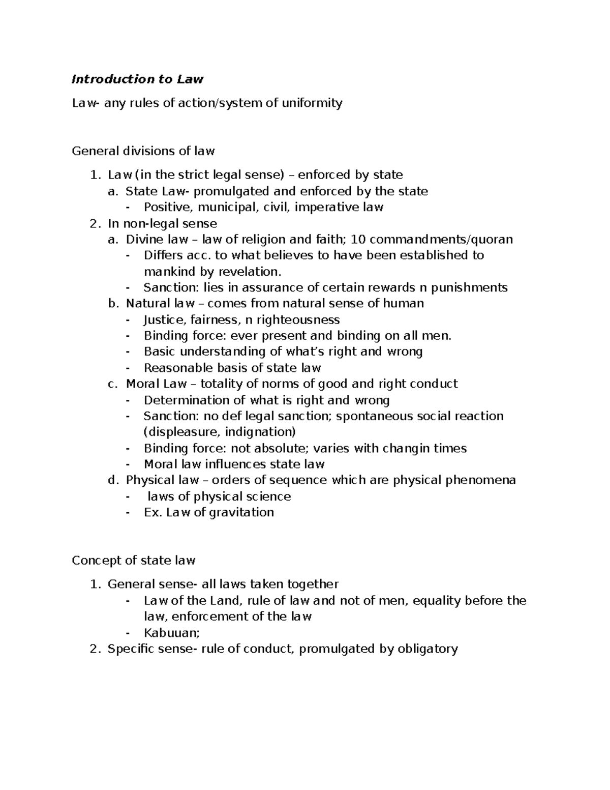 Introduction to Law - lecture about intro to law - Introduction to Law ...