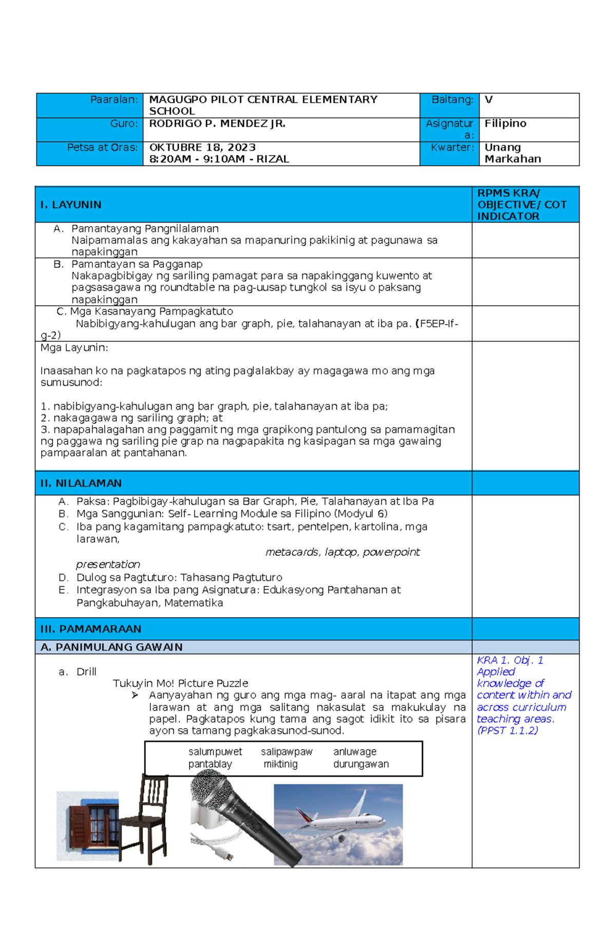 Nabibigyang-kahulugan ang bar graph, pie, talahanayan at iba pa ...