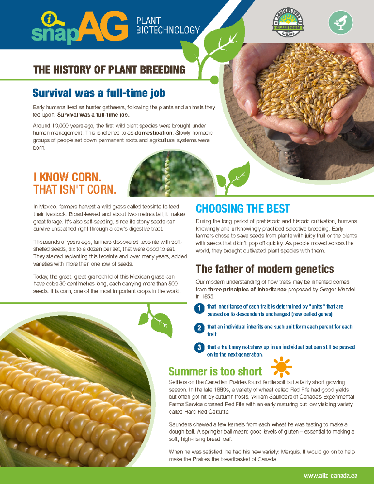 History of Plant Breeding ENG - aitc-canada Early humans lived as ...