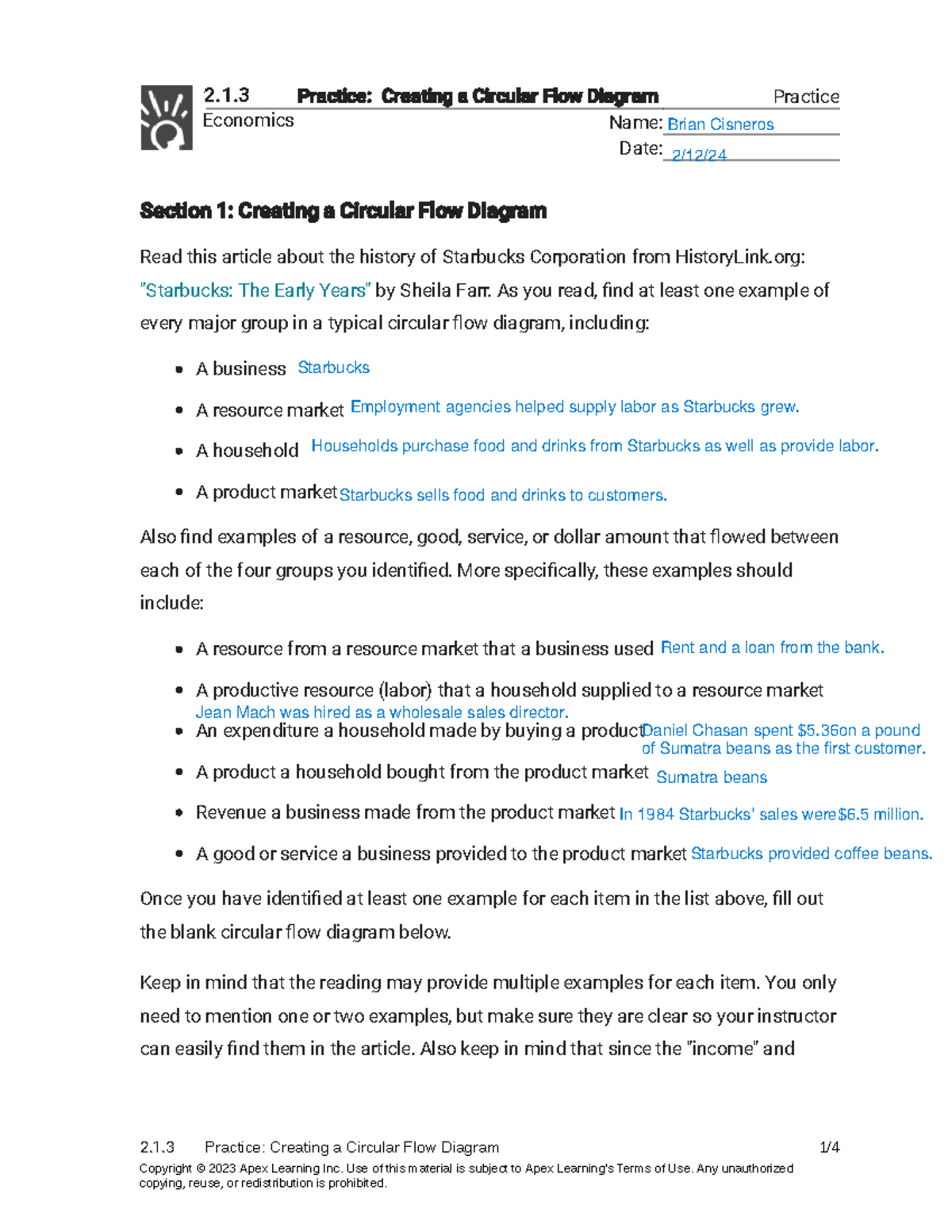 2.1.3 Practice - Creating a Circular Flow Diagram (Practice) - Practice ...