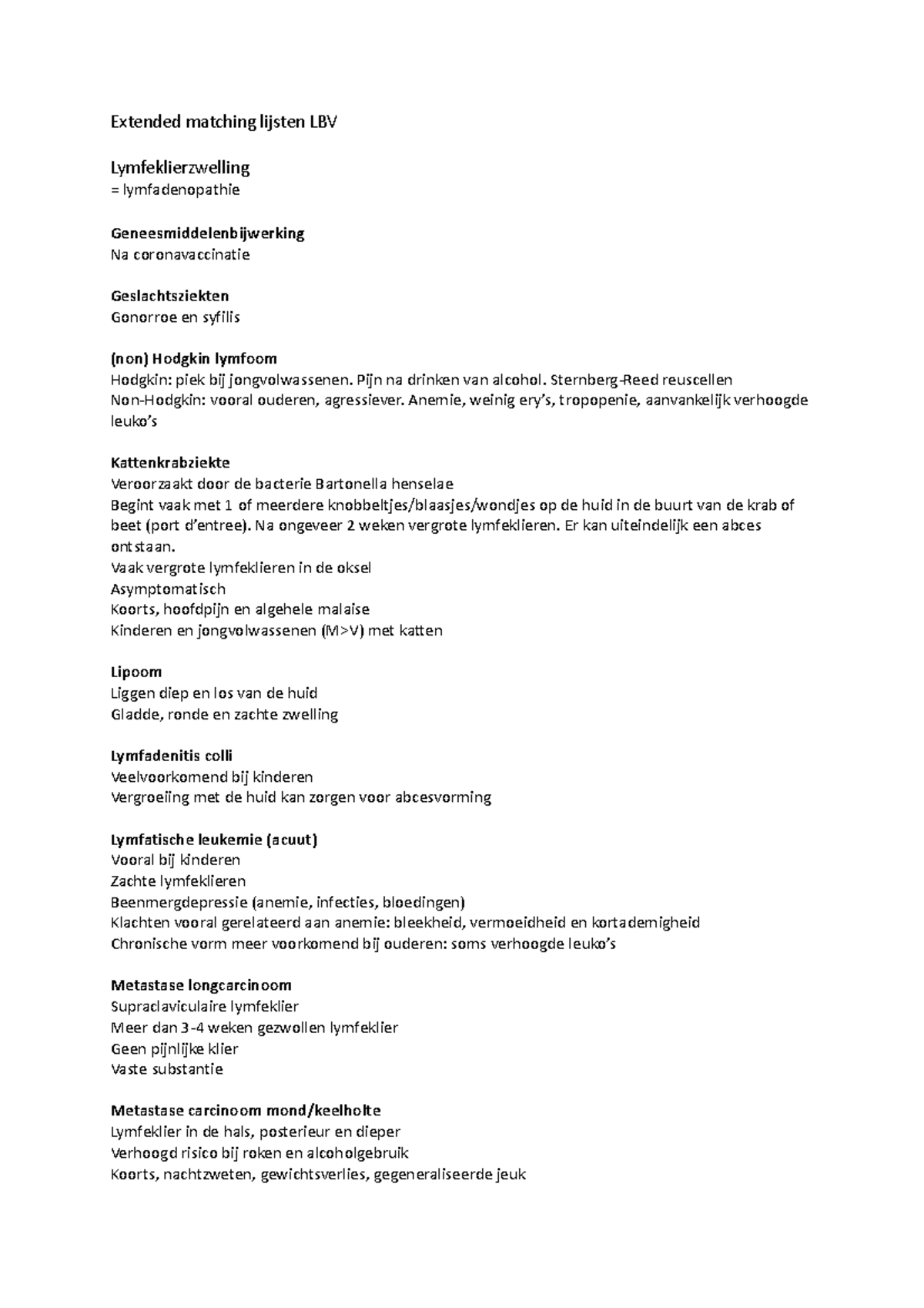 Extended matching lijsten LBV - Extended matching lijsten LBV ...