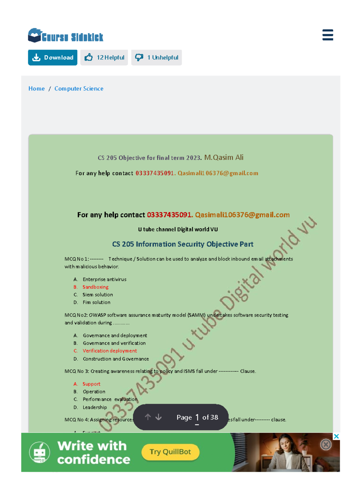 Www-coursesidekick - enjoy - CS 205 M final complet file (1) (1) .pdf ...