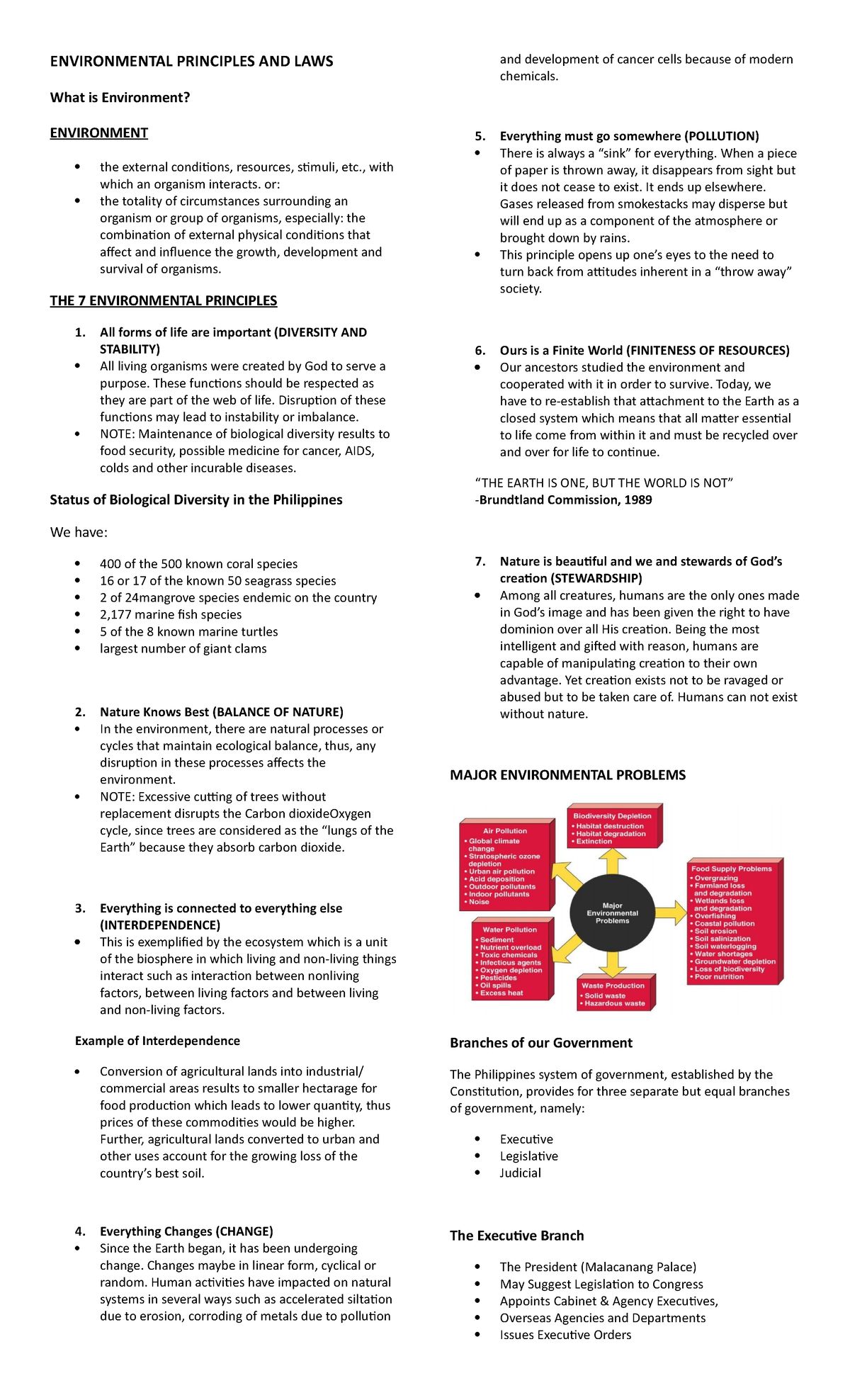 Environmental Principles AND LAWS NSTP - ENVIRONMENTAL PRINCIPLES AND ...