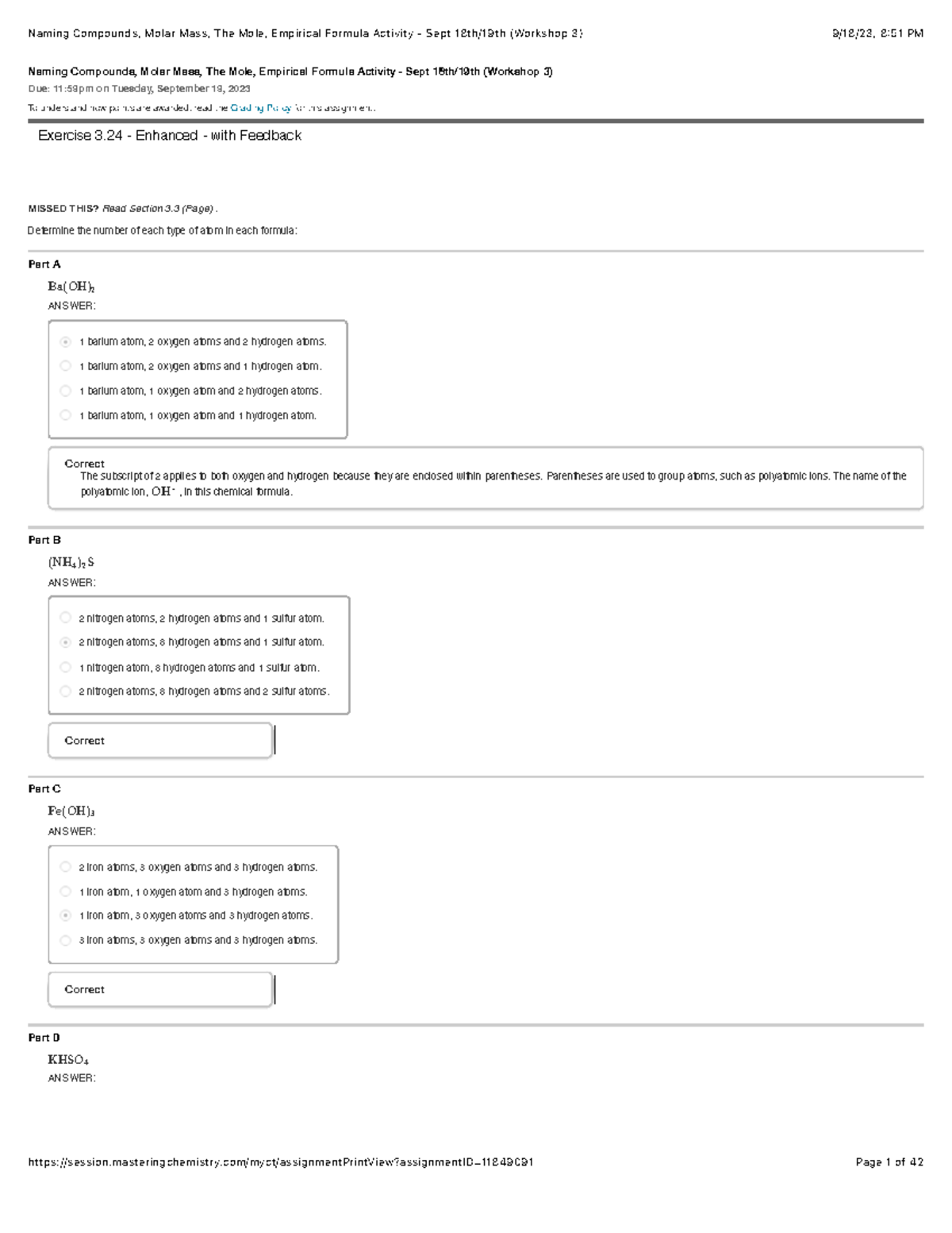 Workshop 3 - Practice problems and worked examples - Naming Compounds ...