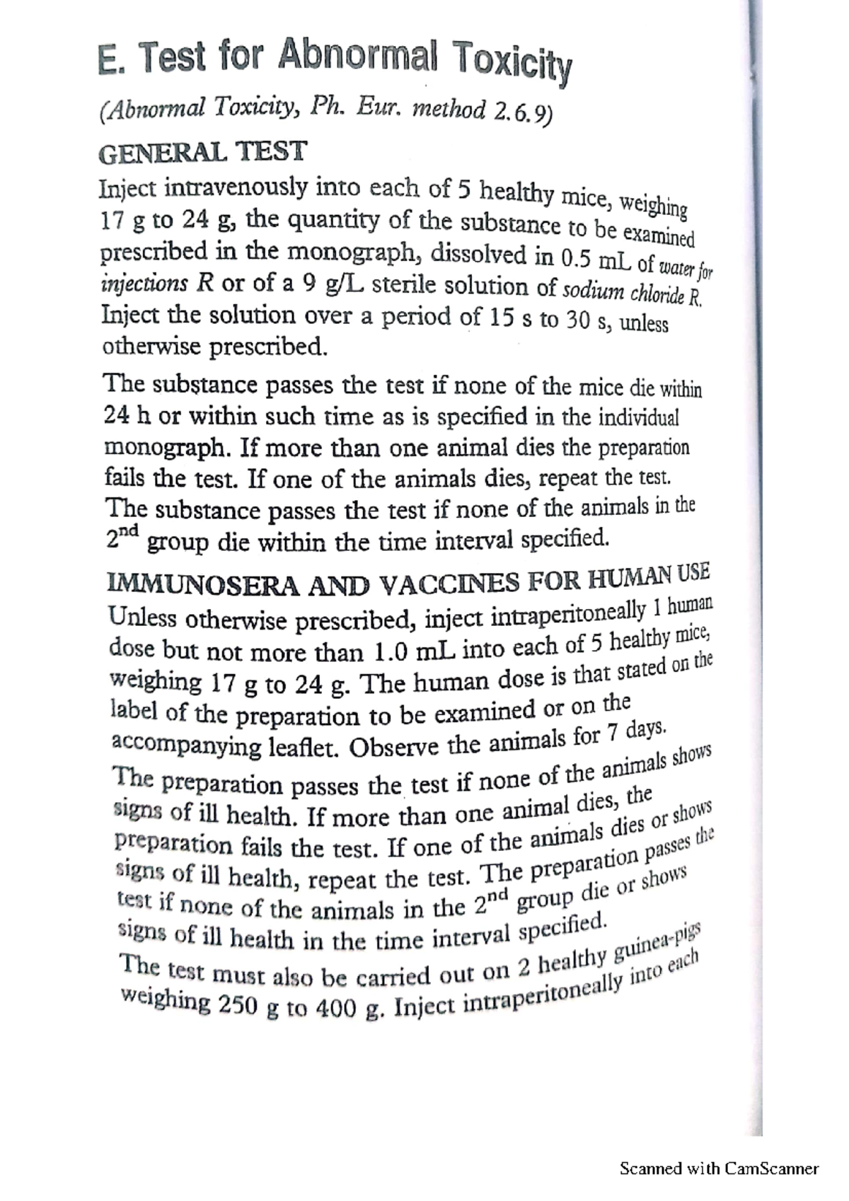 Test for abnormal toxicity - Pharmacy Informatics - Scanned with ...
