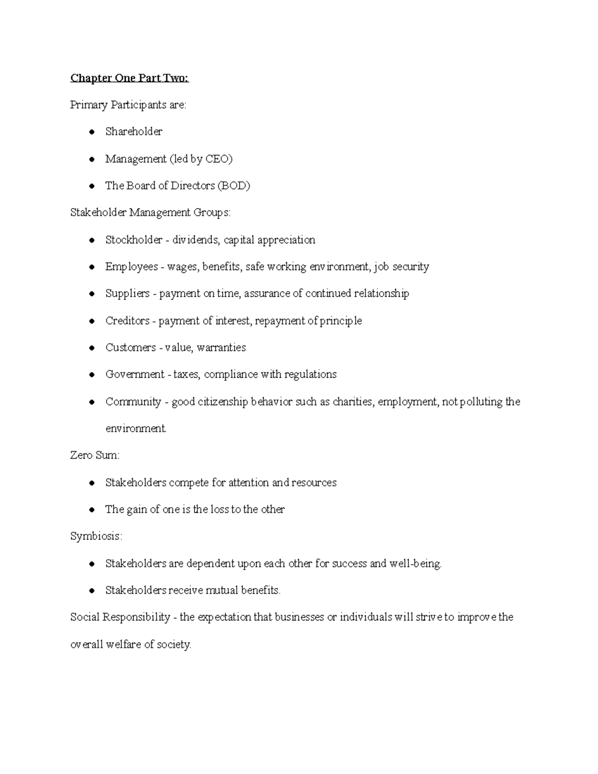 Chapter One Part Two - Chapter One Part Two: Primary Participants are ...