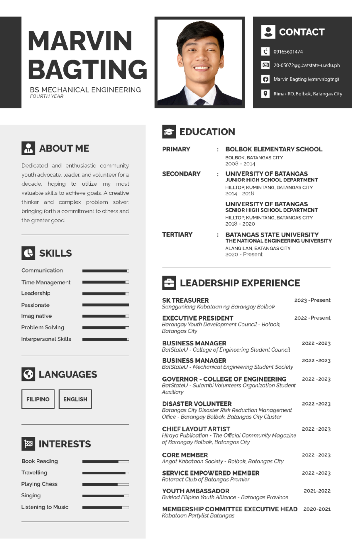 Resume - BS Mechanical Engineering - Studocu