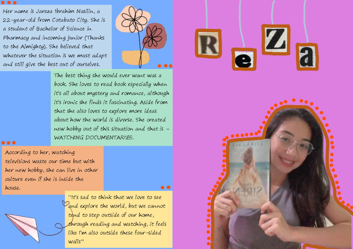 First Activity, Be Creative. Don't Skip - Her name is Jareza Ibrahim ...