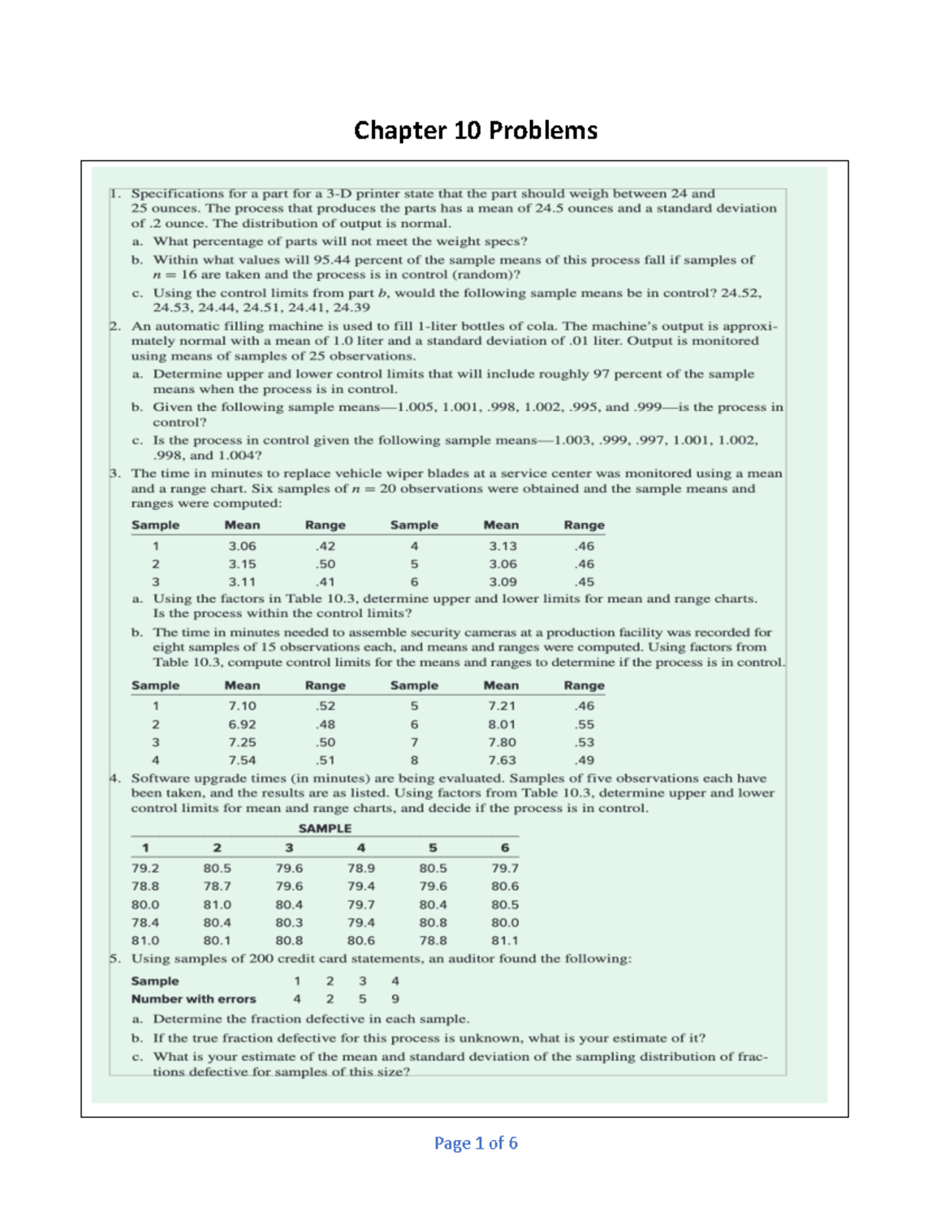 Chapter 10 Problems - application - Business management - Chapter 10 Problems - Studocu