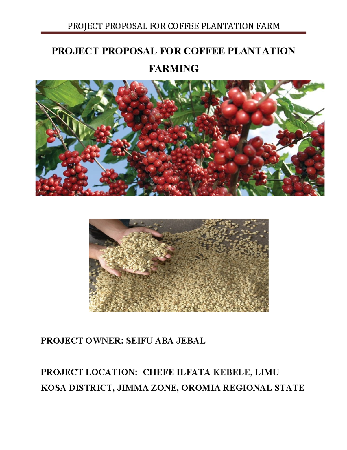 Project Proposal FOR Coffe Farming - PROJECT PROPOSAL FOR COFFEE ...