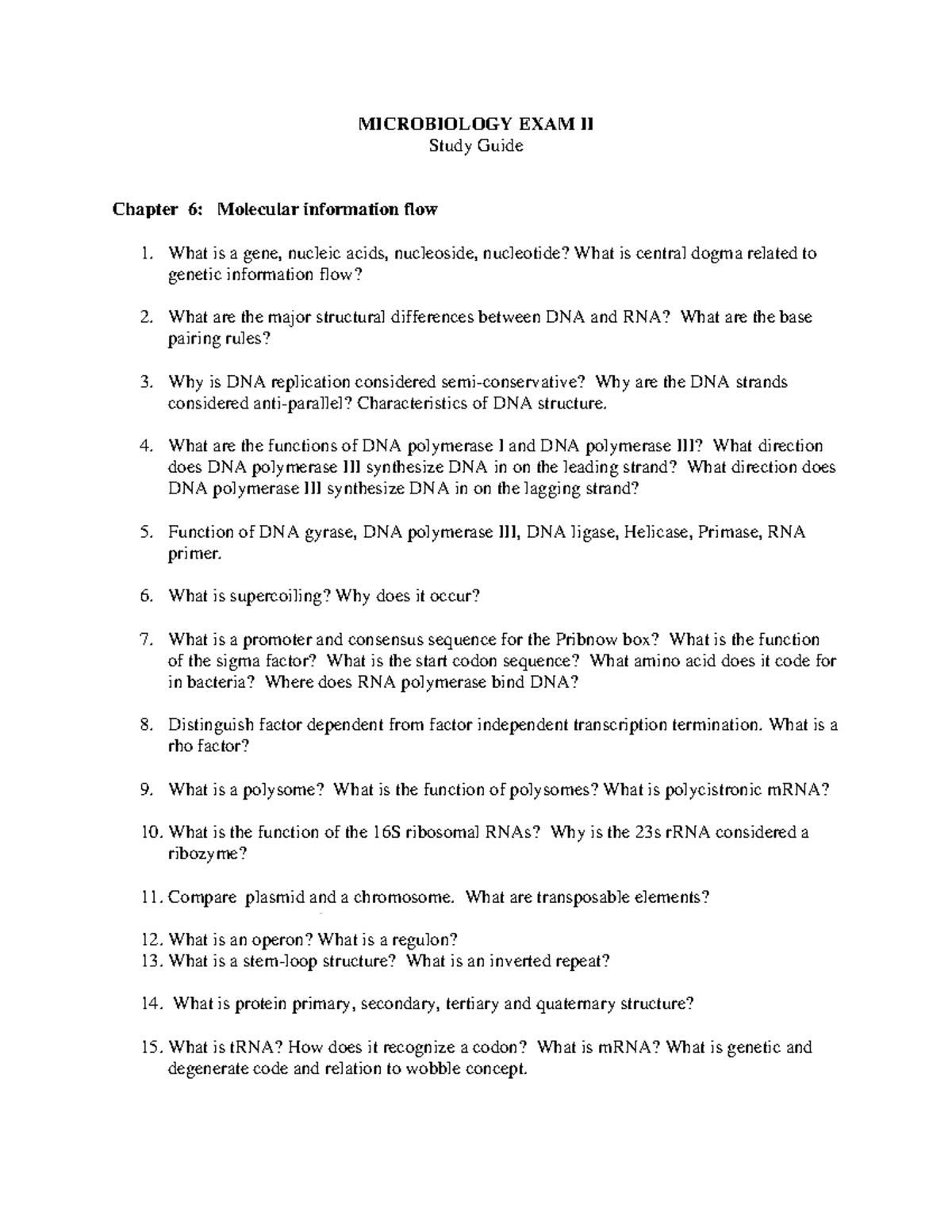 2024 Study Guide Microbiology EXAM 2 - MICROBIOLOGY EXAM II Study Guide ...