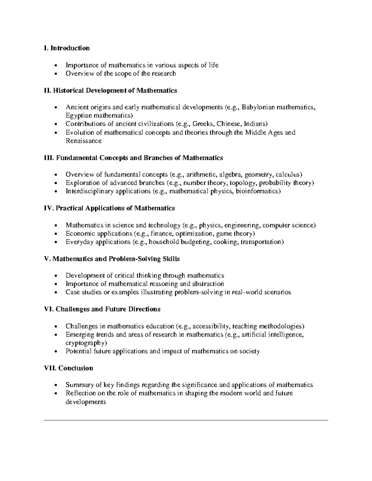 MATH - assignment about math - I. Introduction Importance of ...