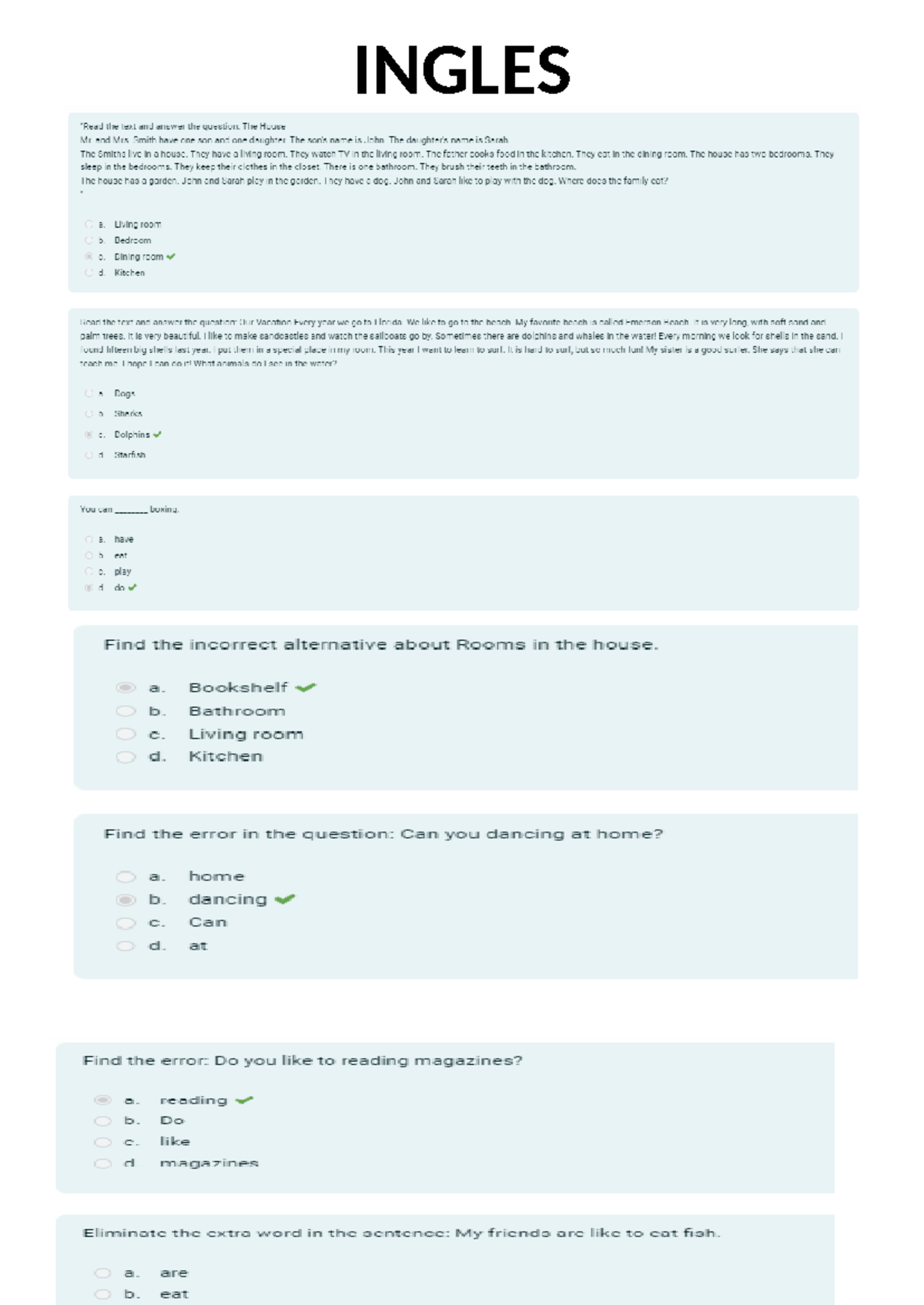 Cuestionarios ingles - mghb - INGLES the text and answer the question ...