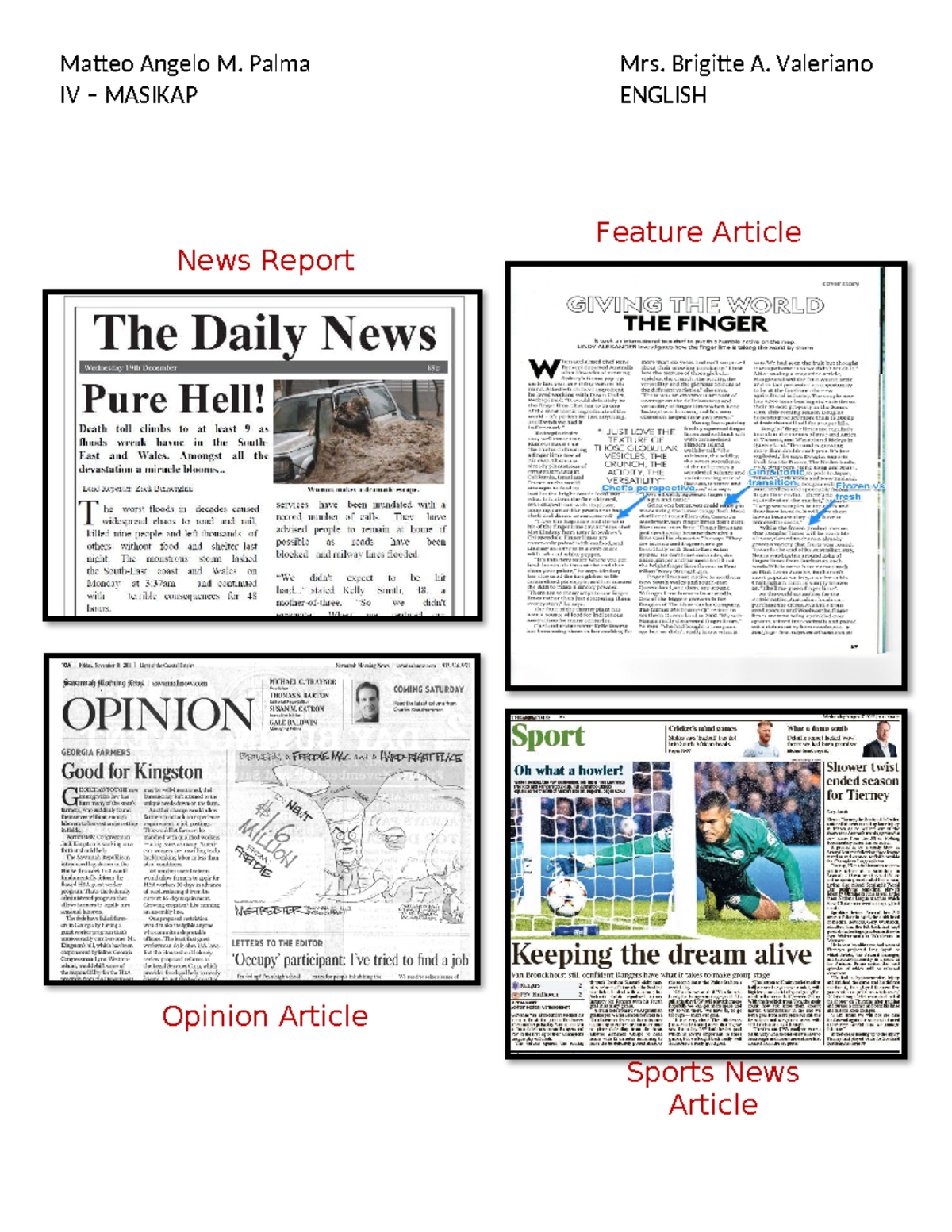 Matteo Newspaper - notes - Bachelor of Secondary Education - News ...