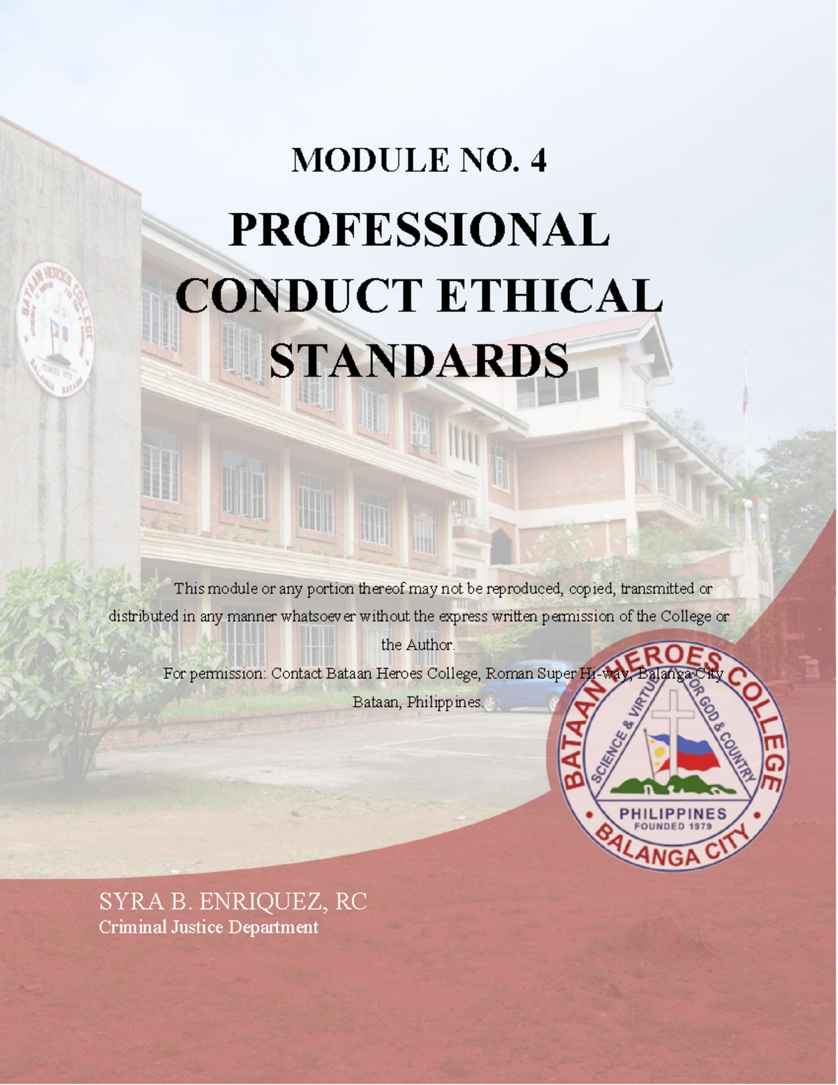 Module NO. 4 - Ethics - MODULE NO. 4 PROFESSIONAL CONDUCT ETHICAL ...