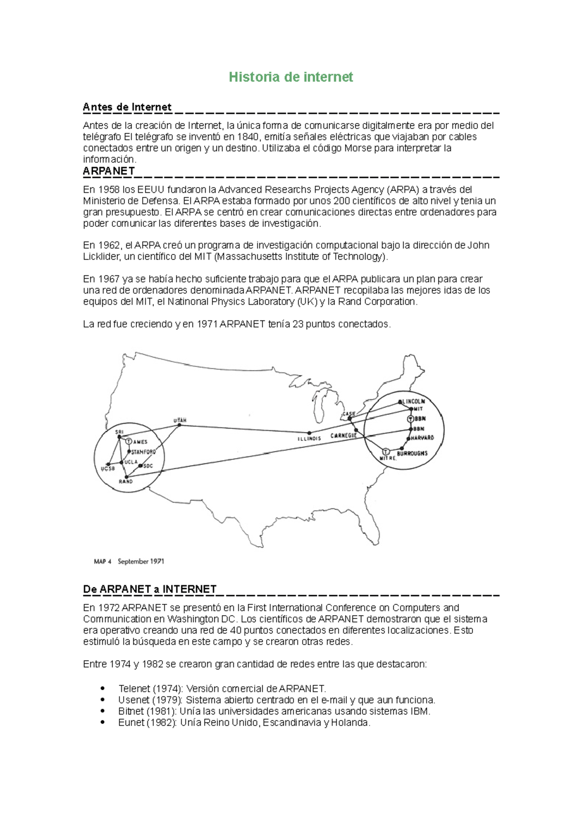 Historia del internet - Historia de internet Antes de Internet Antes de ...