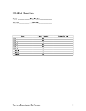 EEE202 Lab1 - Lab Report - Circuits I - EEE 202 Lab 1 Report Form Name: Brian Walters______ ASU ...