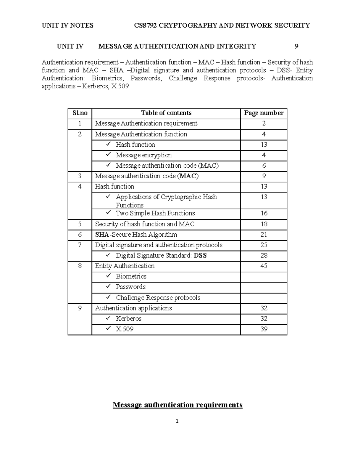 UNIT IV CNS reg 2017 - Lecture notes 4 th unit - UNIT IV MESSAGE ... UNIT IV CNS reg 2017 - Lecture notes 4 th unit - UNIT IV MESSAGE ...