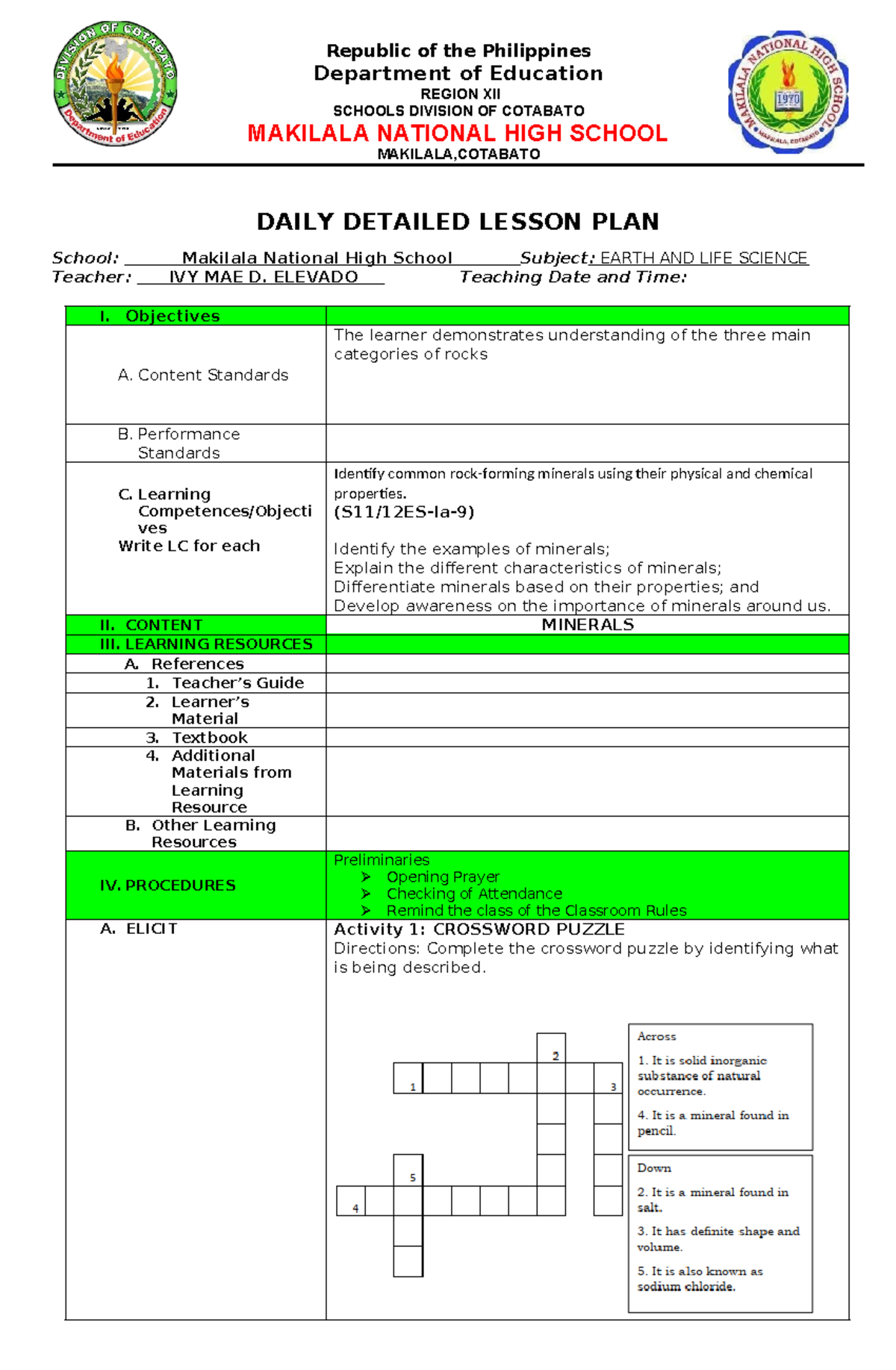 Lesson-Plan-Earth-and-Life-Science-Module-3 - Department of Education ...