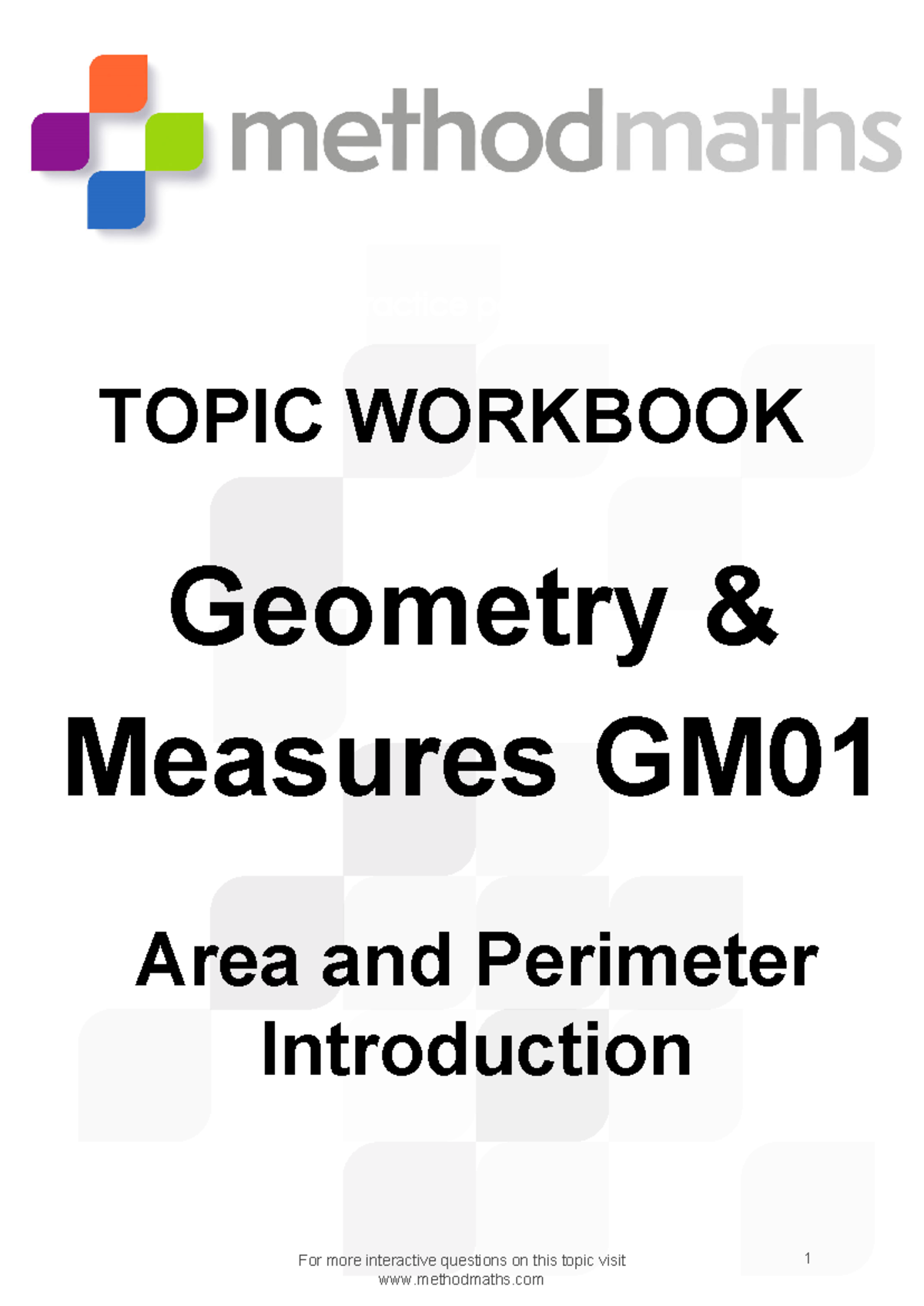 GM01 - maths paper 2 - Geometry & Measures GM 01 Area and Perimeter ...