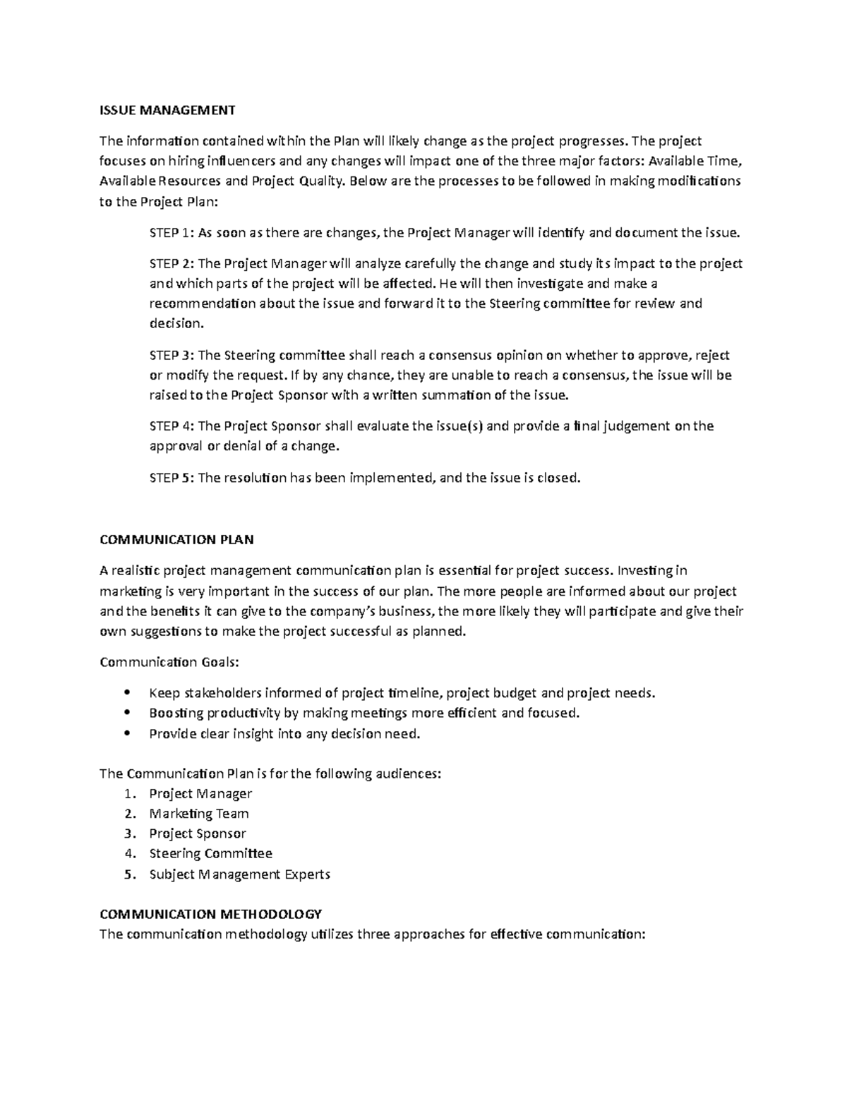 Issue Management - ISSUE MANAGEMENT The information contained within ...