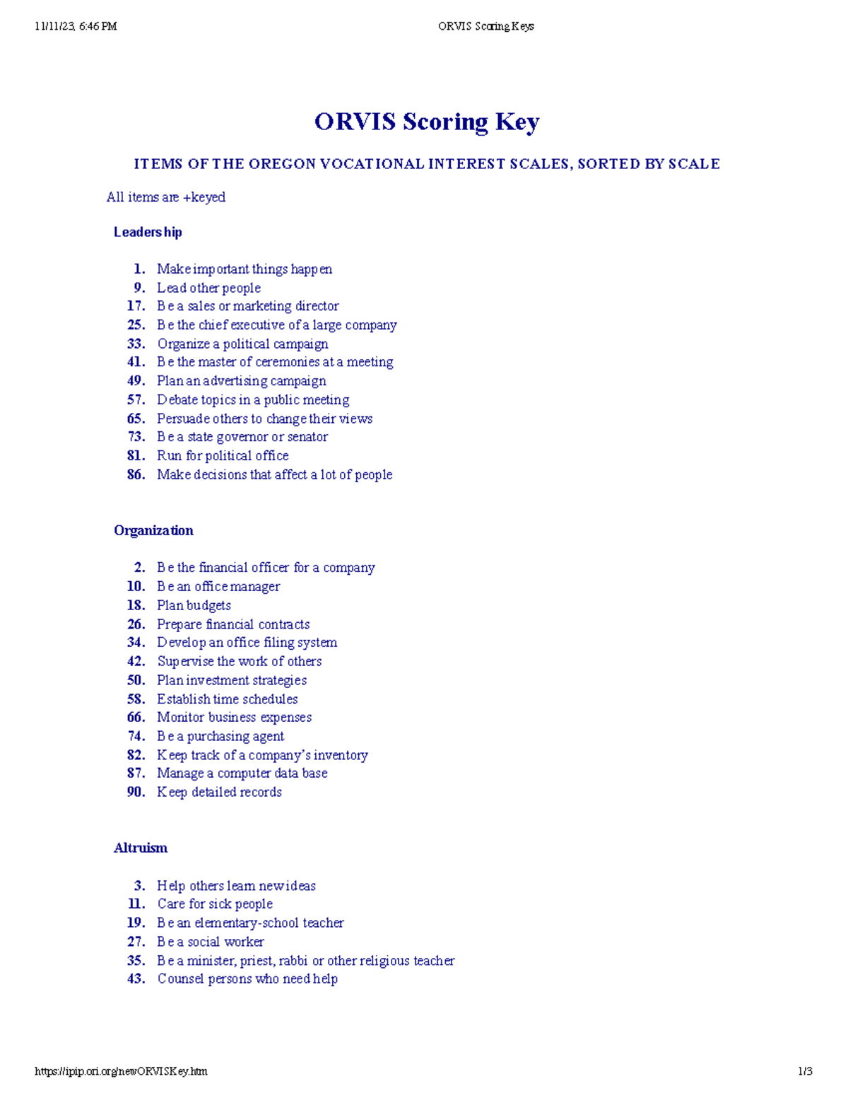 Orvis Scoring Keys - 11/11/23, 6:46 PM ORVIS Scoring Keys ipip.ori ...