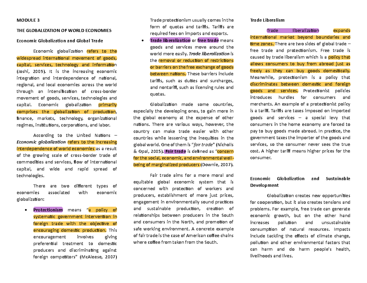 Co World Mod3-4 - v vnkln - MODULE 3 THE GLOBALIZATION OF WORLD ...