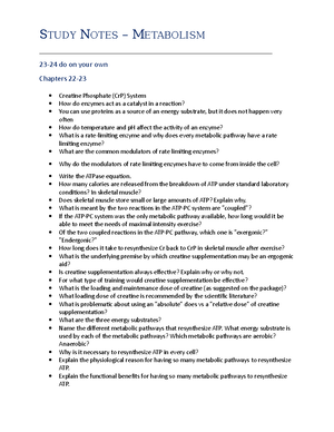 Study Notes Physical Activity - STUDY NOTES – PHYSICAL ACTIVITY - Studocu