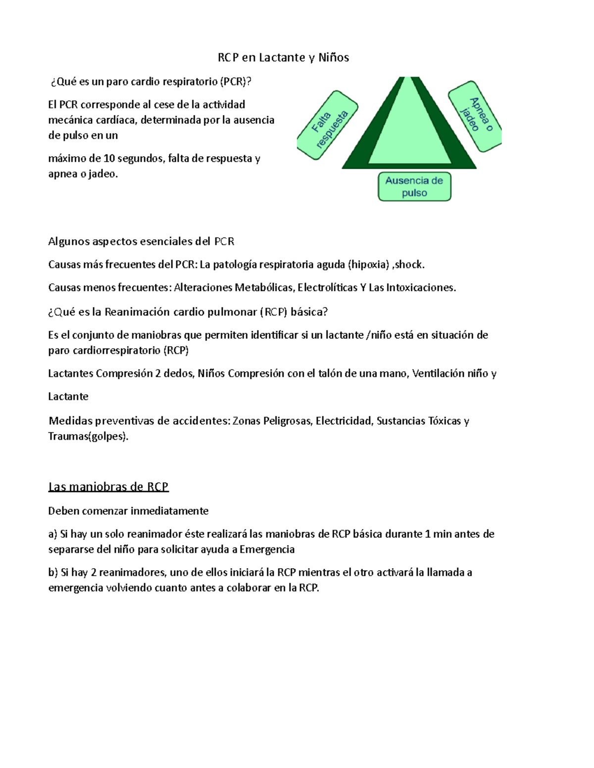 RCP en Lactante y Niños - primeros auxilios - RCP en Lactante y Niños ...