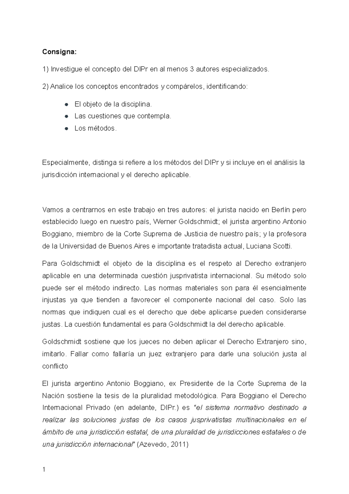 Internacional Privado TP 1 - Consigna: Investigue el concepto del DIPr ...