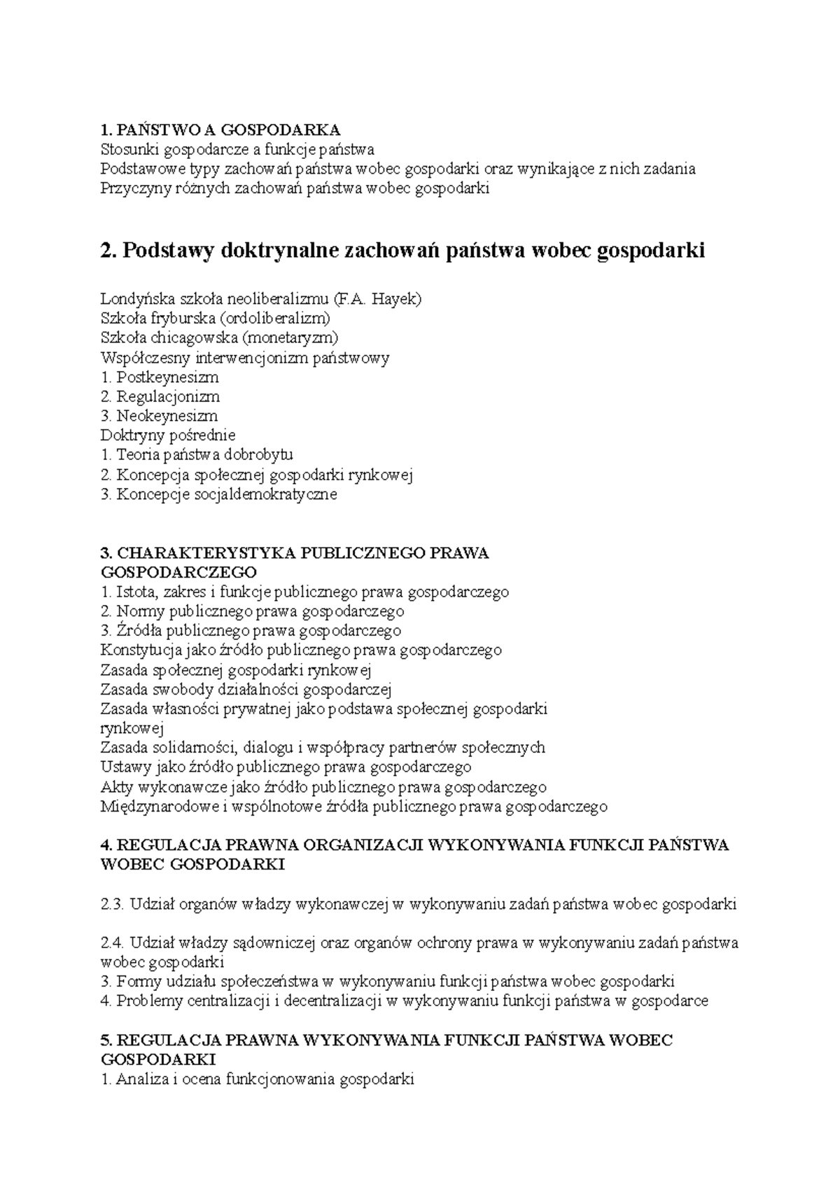 Pgp - 1. PAŃSTWO A GOSPODARKA Stosunki gospodarcze a funkcje państwa ...
