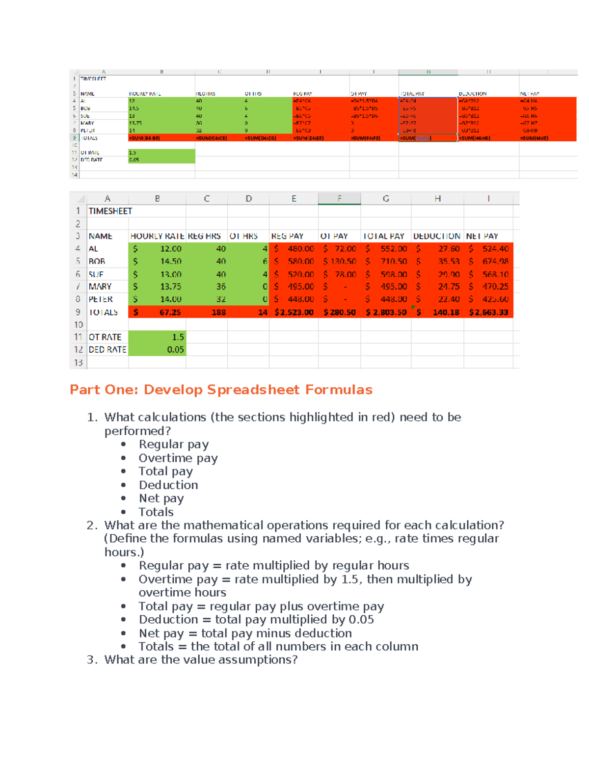 Excel Design Principles - Part One: Develop Spreadsheet Formulas 1 ...