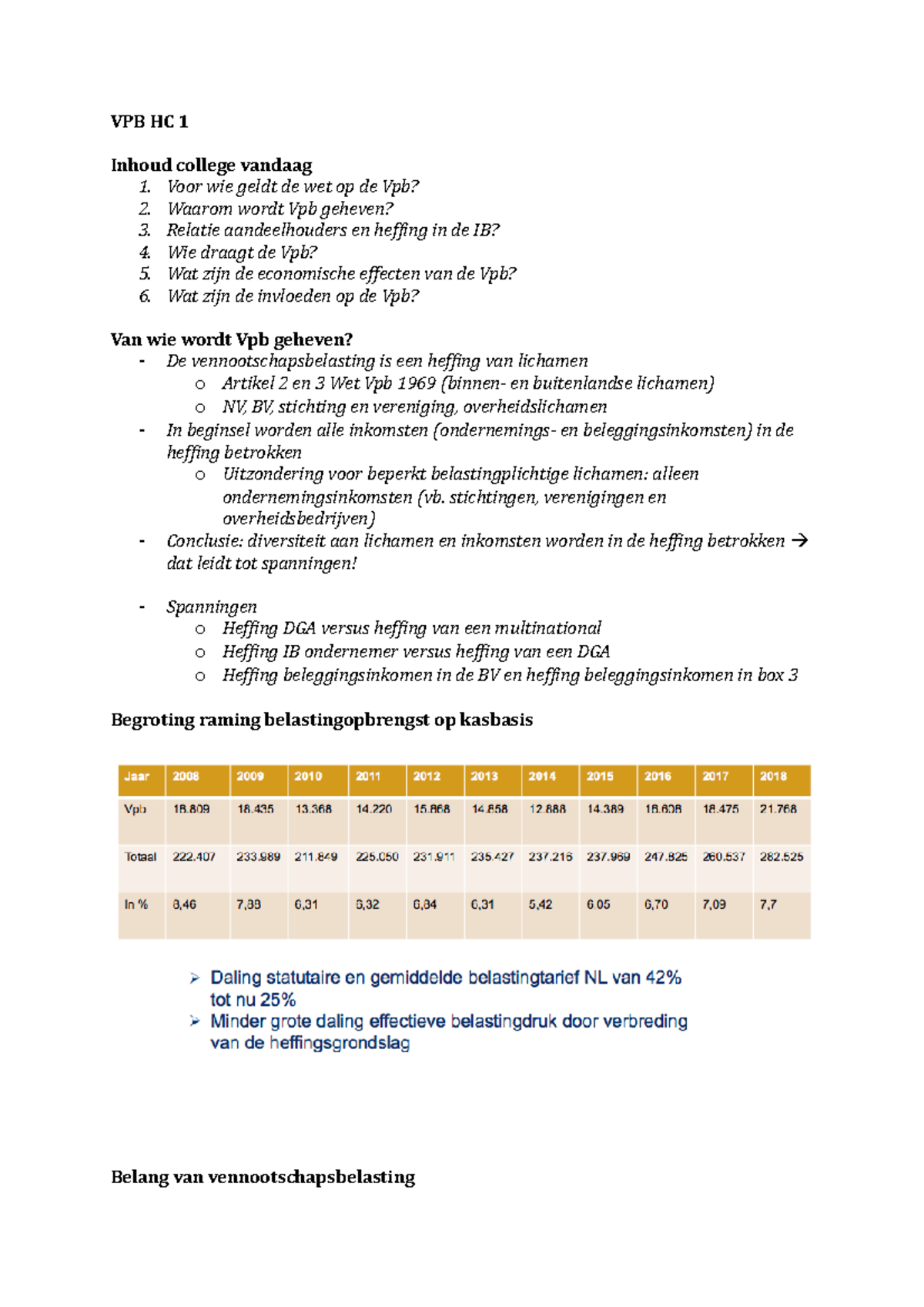 VPB HC 1 - VPB - VPB HC 1 Inhoud college vandaag 1. Voor wie geldt de ...