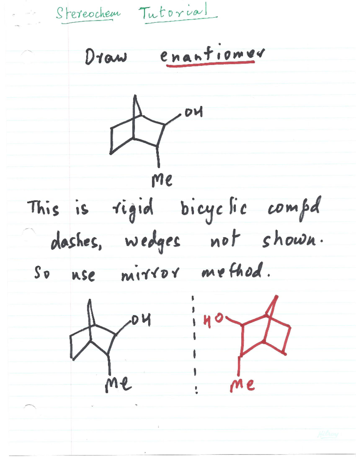 Stereochem Tutorial-May 31 - Stereochem Tutorial Draw enantiomer fym OH ...