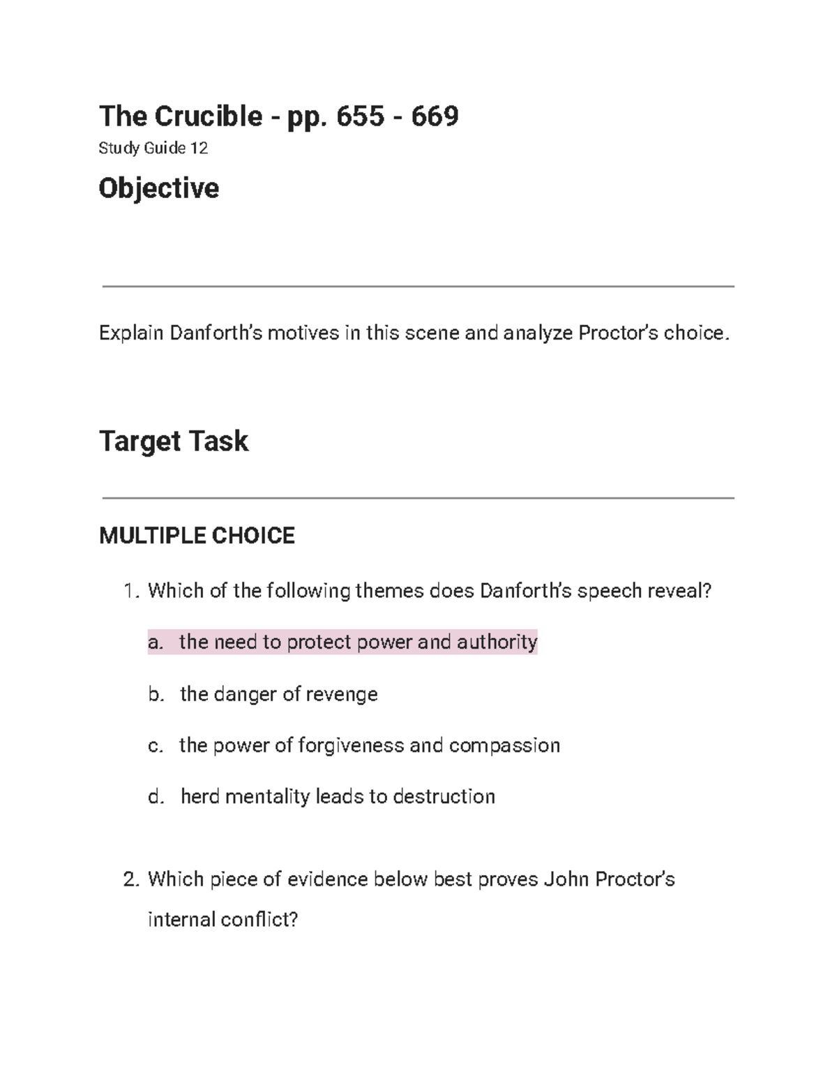 Copy of The Crucible - Study Guide 12-13 - The Crucible - pp. 655 - 669 ...