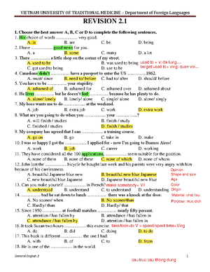 10 speaking topics - Tiếng Anh B1 - Studocu