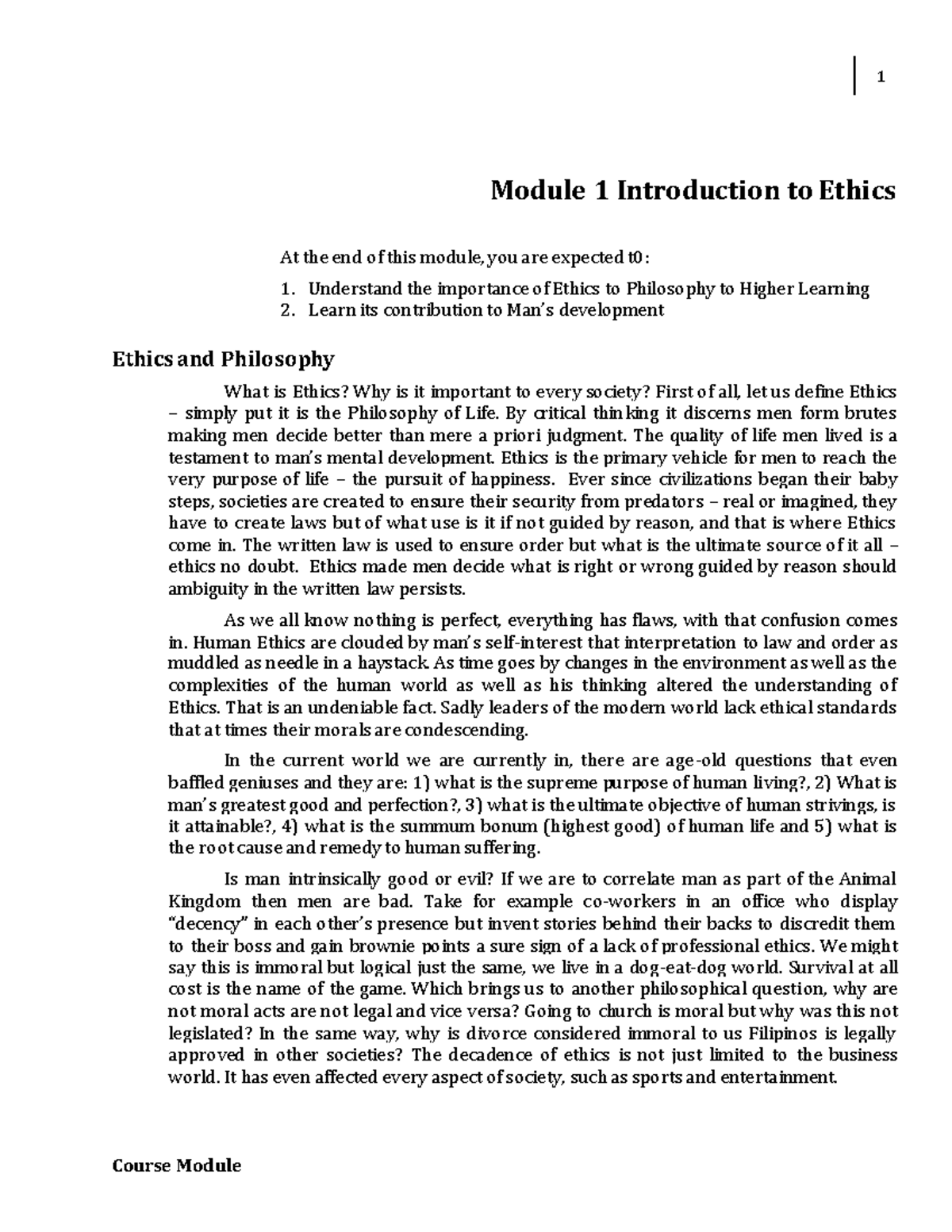 W1-Module 001 Introduction to Key Concepts - 1 Course Module Module 1 ...
