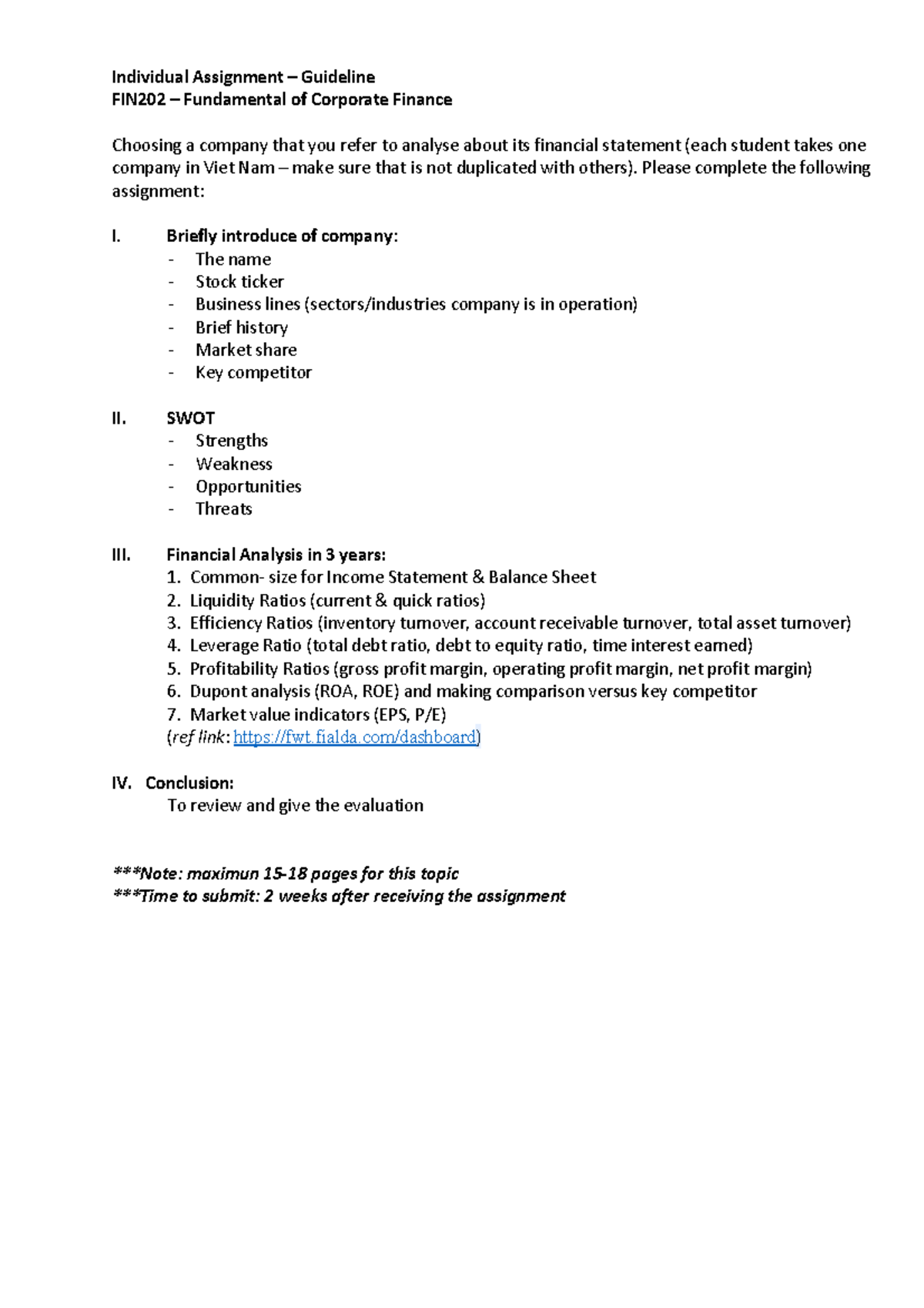 Invidual assigment - FIN202 - Individual Assignment – Guideline FIN202 ...