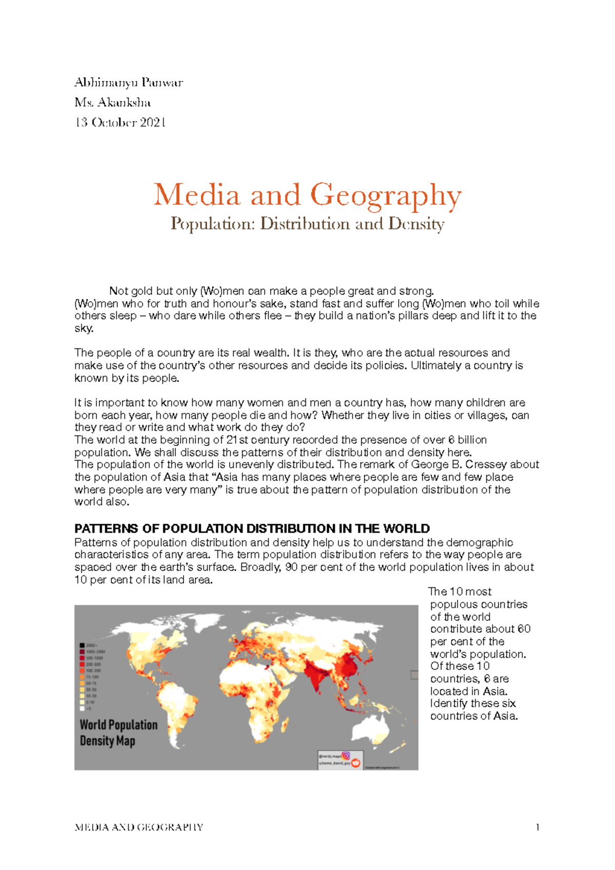 Geography Assignemnt - Studocu